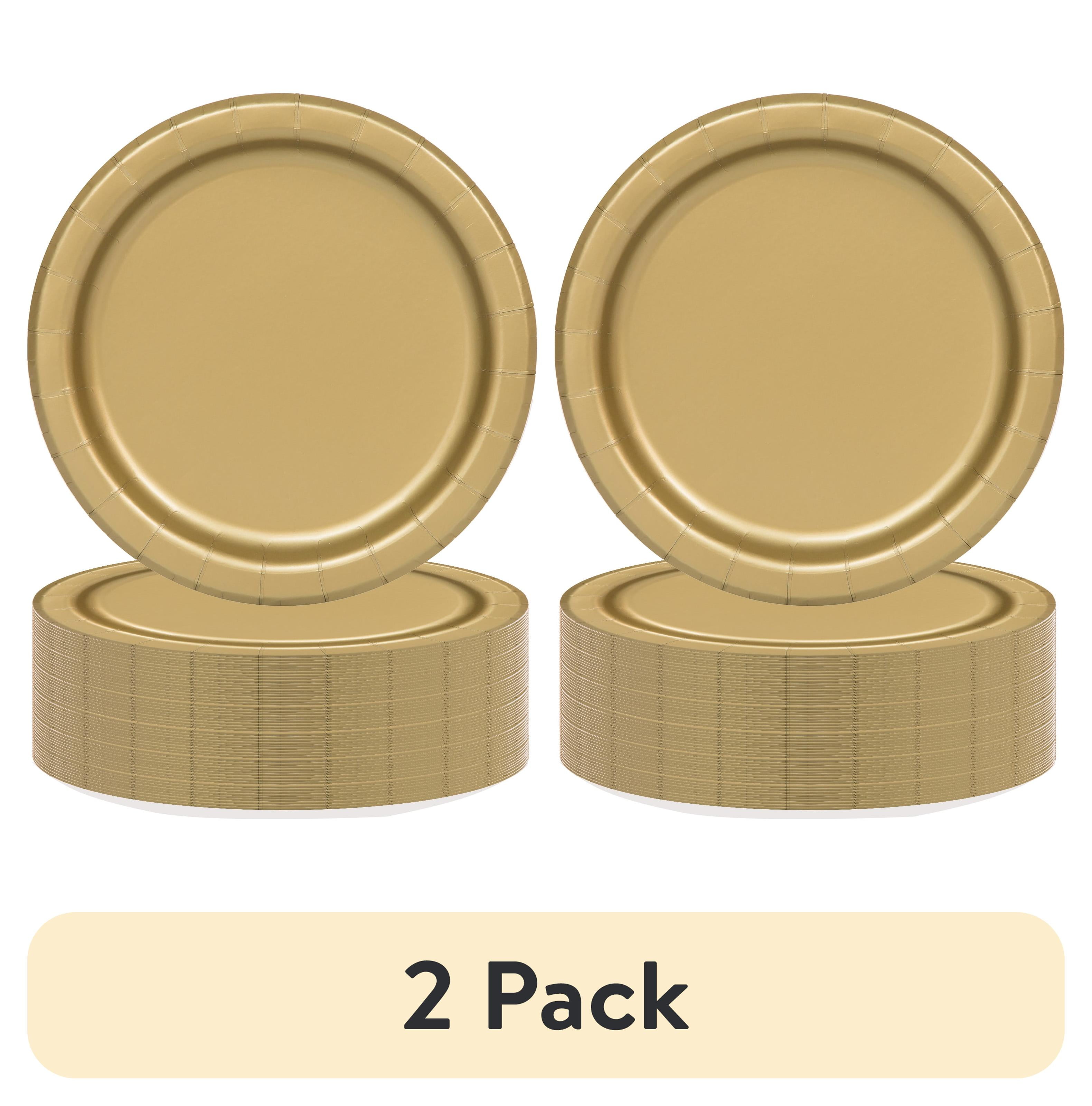 (2 pack) Disposable Paper Plates, 7", Gold, 70 Pieces, by Way To ...