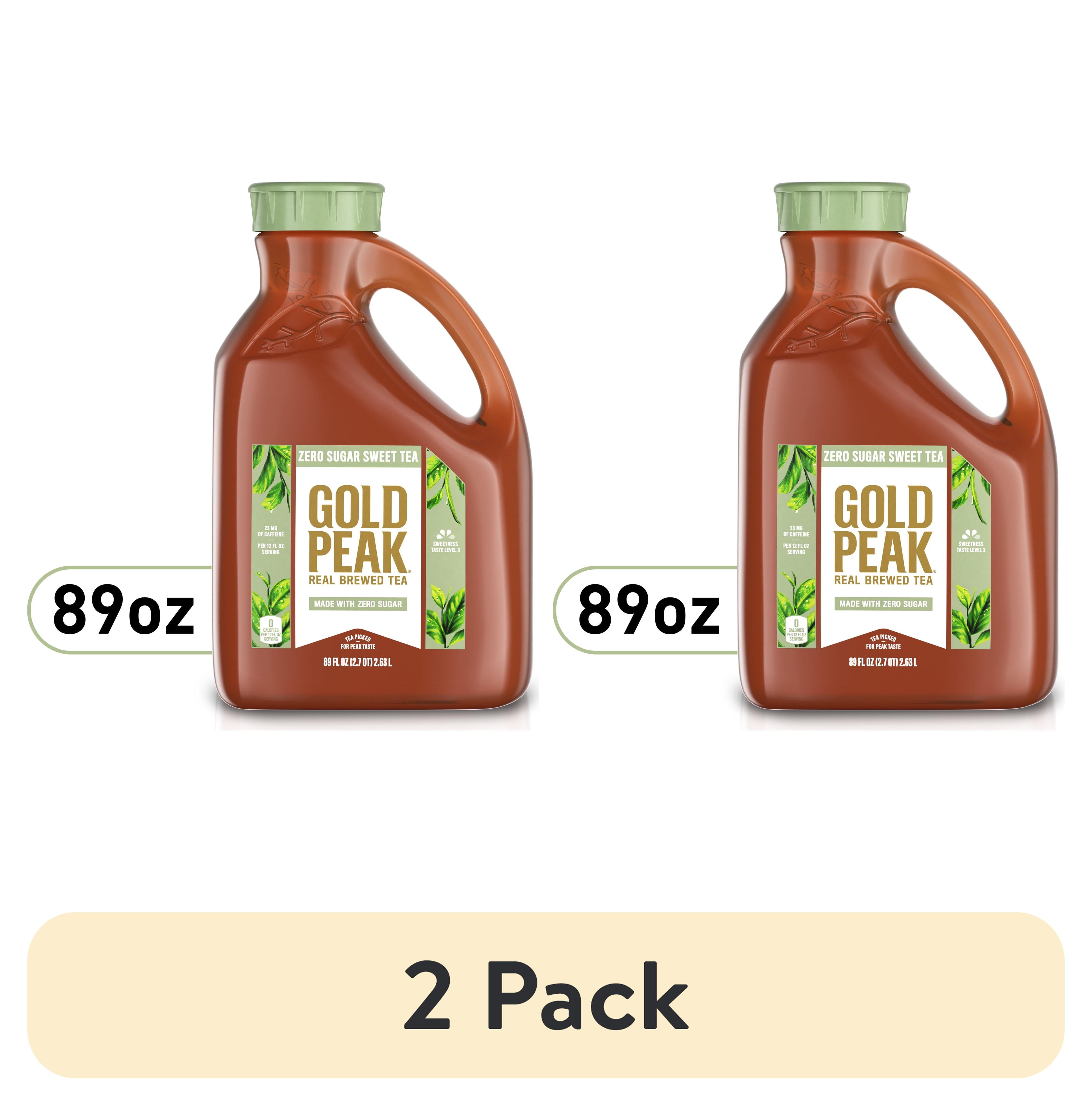 (2 pack) Gold Peak Real Brewed Tea Zero Sugar Sweet, Tea Drink, 89 fl ...