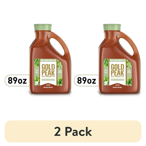 (2 pack) Gold Peak Real Brewed Tea Zero Sugar Sweet, Tea Drink, 89 fl ...