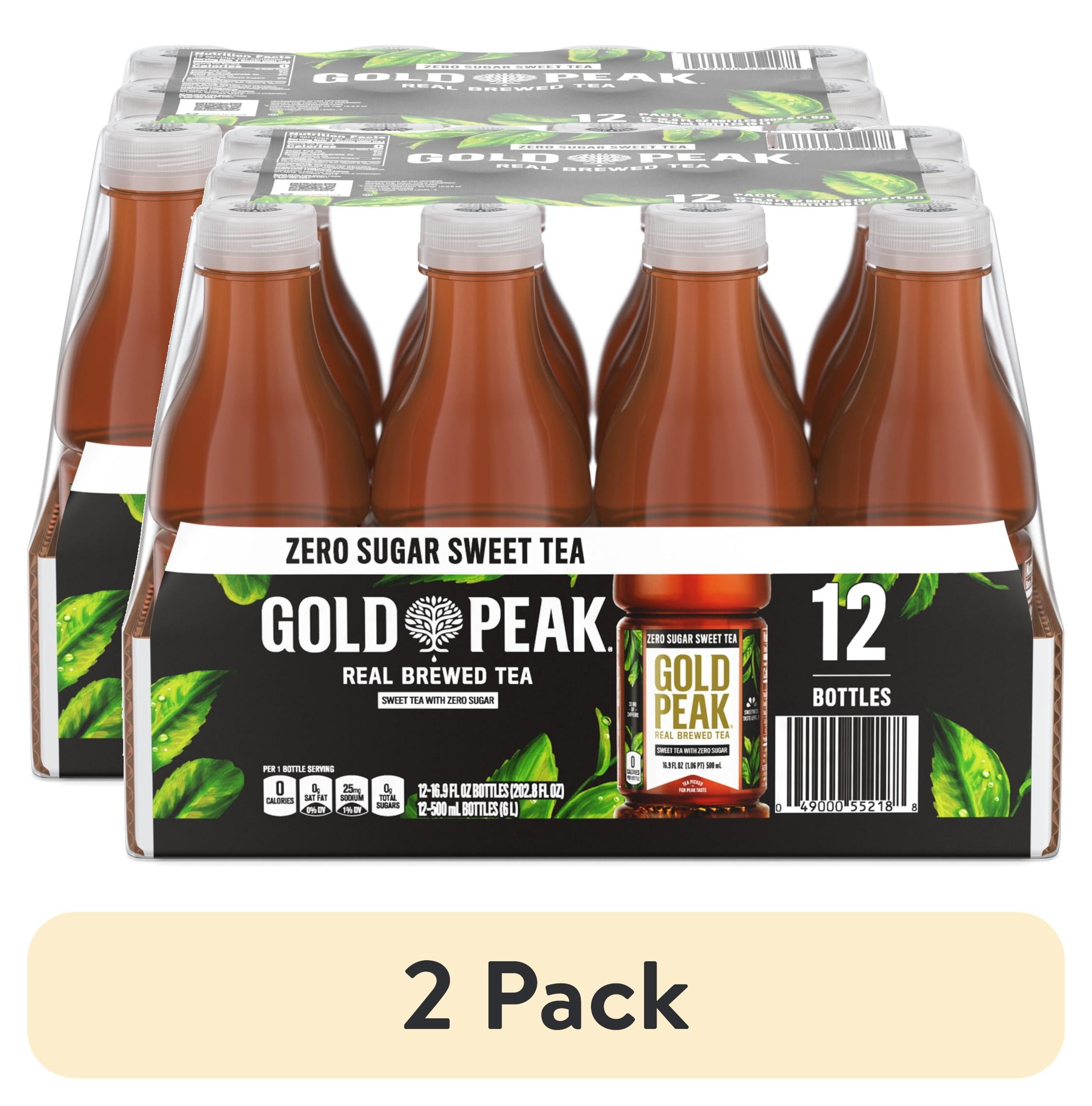 (2 pack) Gold Peak Zero Sugar Sweet Tea Bottles, 16.9 fl oz, 12 Pack ...