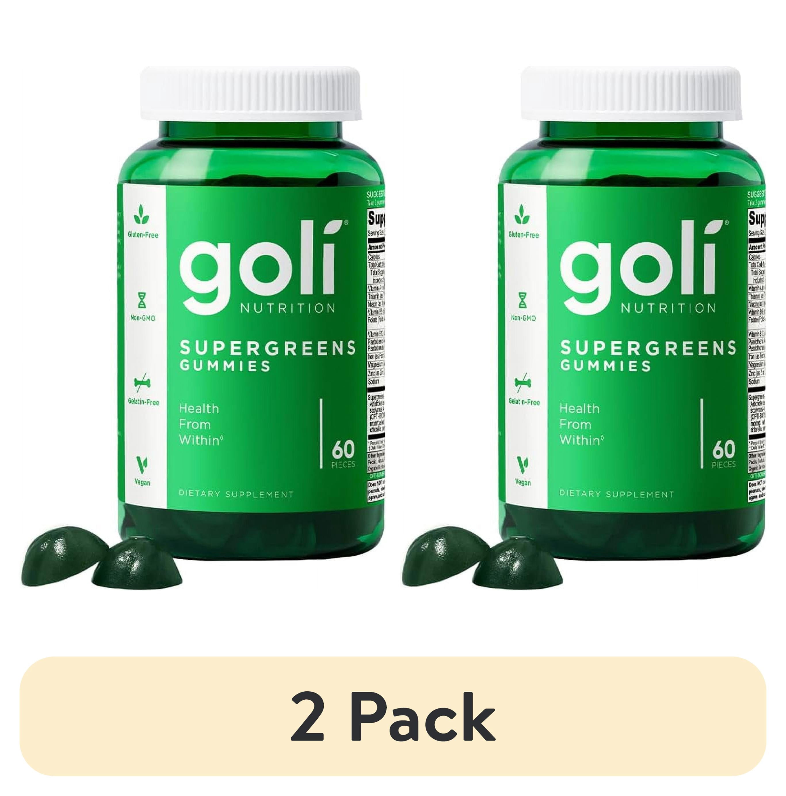 (2 pack) Goli Nutrition Supergreens Gummies with Probiotic Blend for ...
