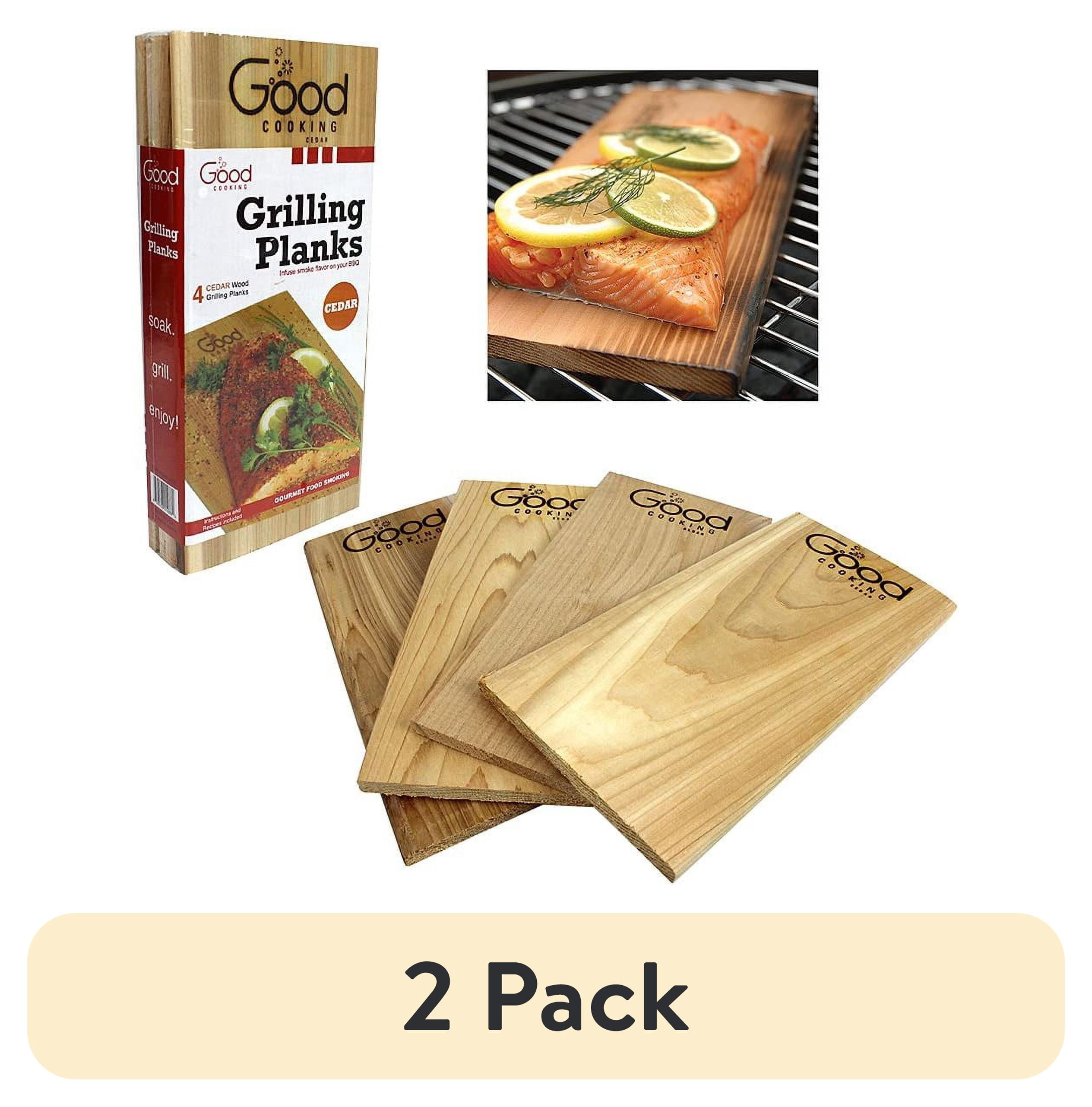 (2 pack) Good Cooking Grilling Planks - 4 Pack Cedar with Recipe Book ...