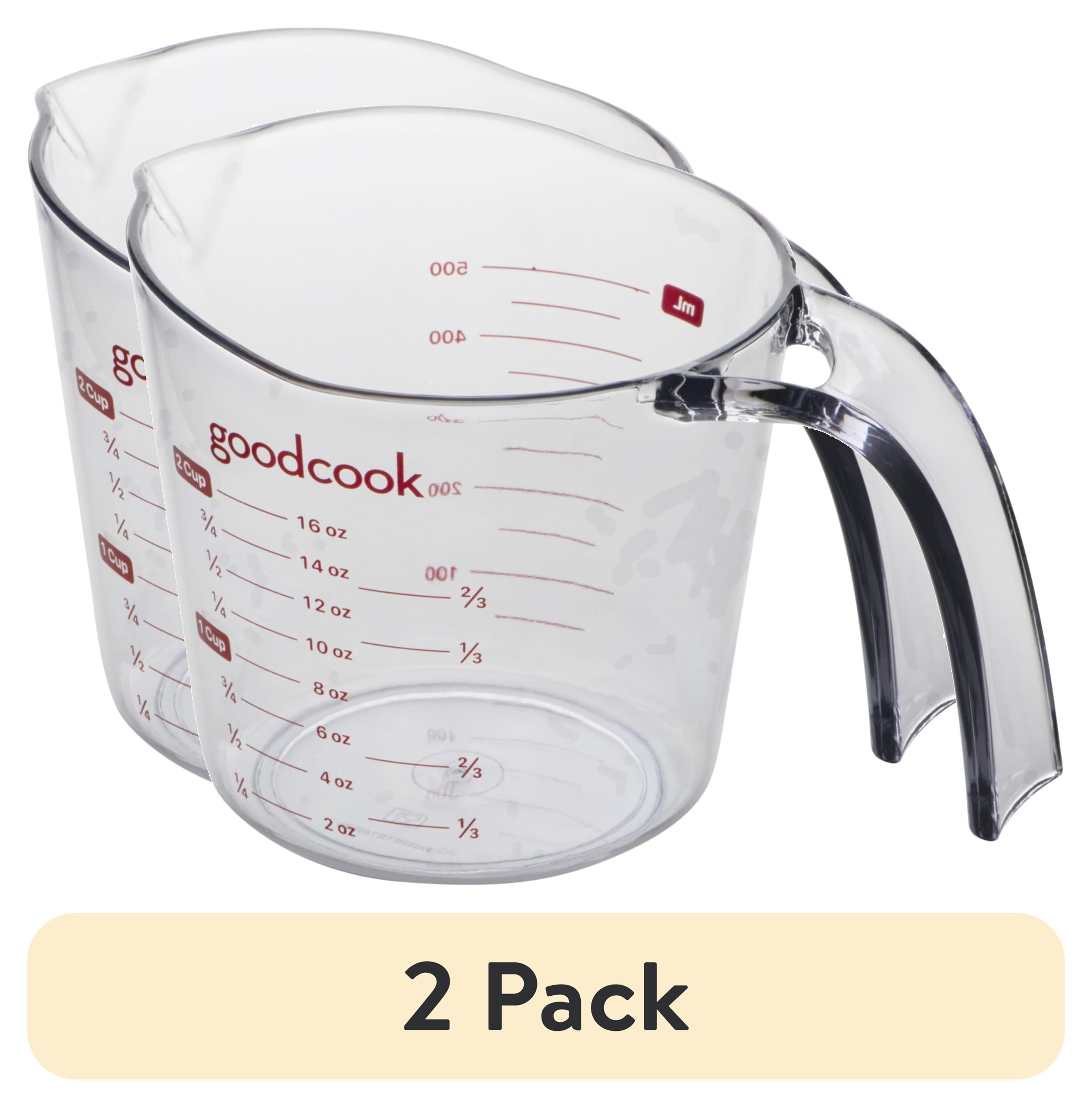 (2 pack) Goodcook Everyday 2 Cup Liquid Measuring Cup with Ounces and ...