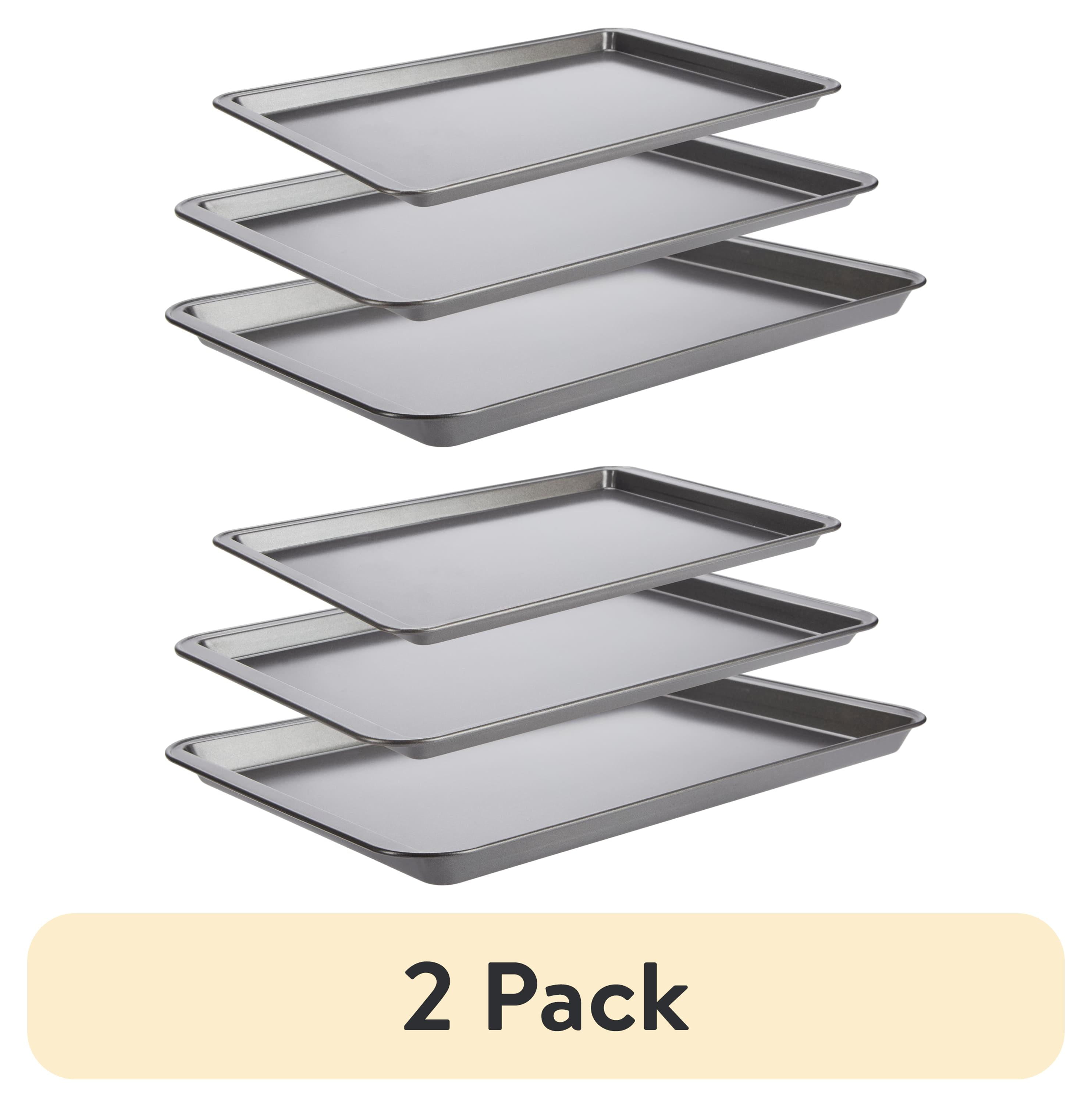 (2 pack) GoodCook PRO Nonstick Steel Baking Sheet Set, 3pc, Sizes 17x11 ...