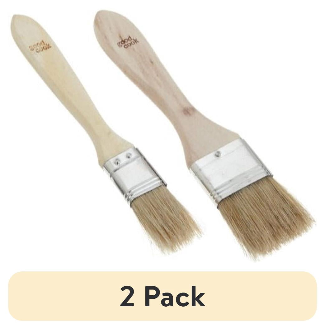 (2 pack) GoodCook Wooden Basting Brush Set with Natural Boars Hair ...