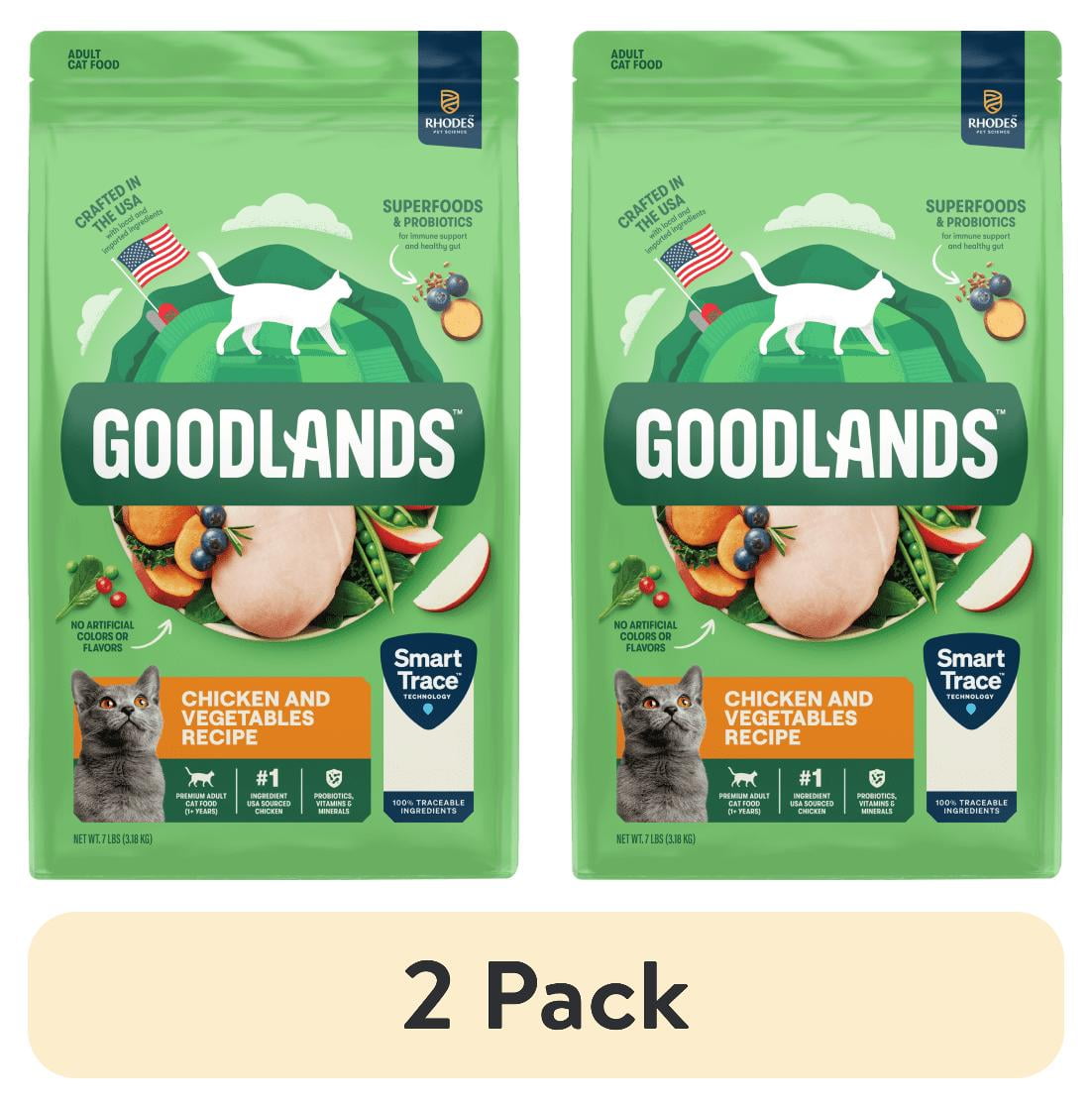 (2 pack) Goodlands Cage-Free Chicken & Vegetable Flavor, Dry Adult Cat ...