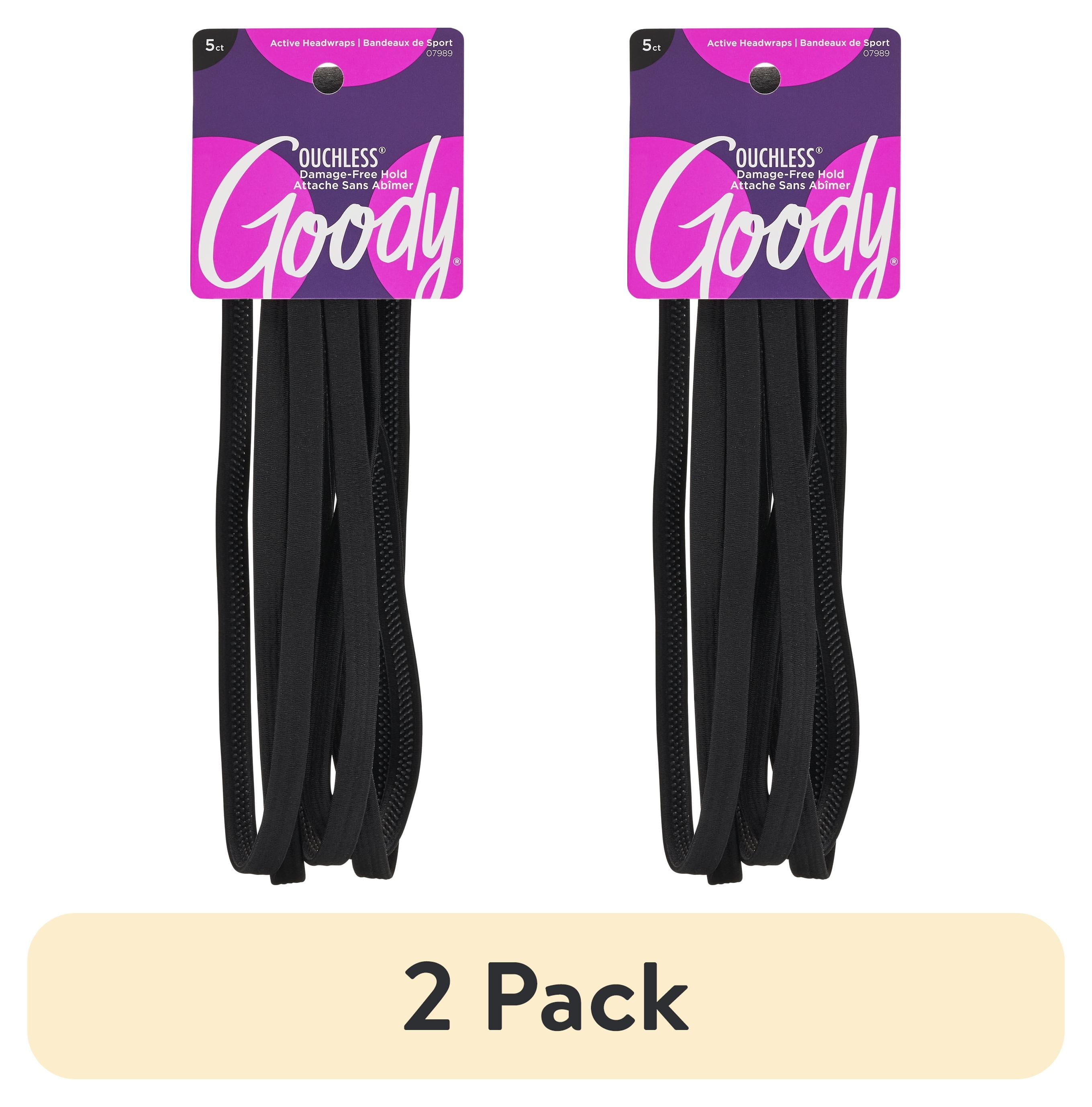 (2 pack) Goody® Active Slideproof Headwraps Black, 5 CT - Walmart.com