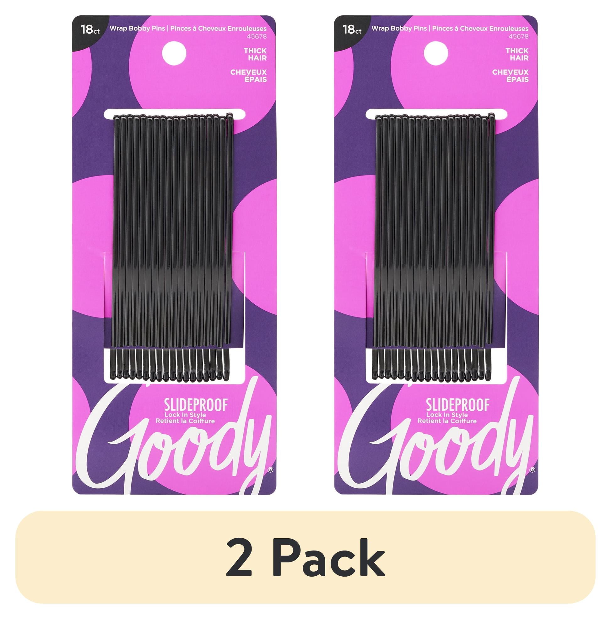 (2 pack) Goody Slide Proof Curved Bobby Pins for Thick Hair, Hair Pins ...