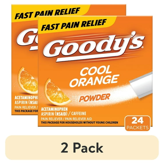 (2 pack) Goody's Extra Strength Headache Powder, Cool Orange Flavor, 24 ...