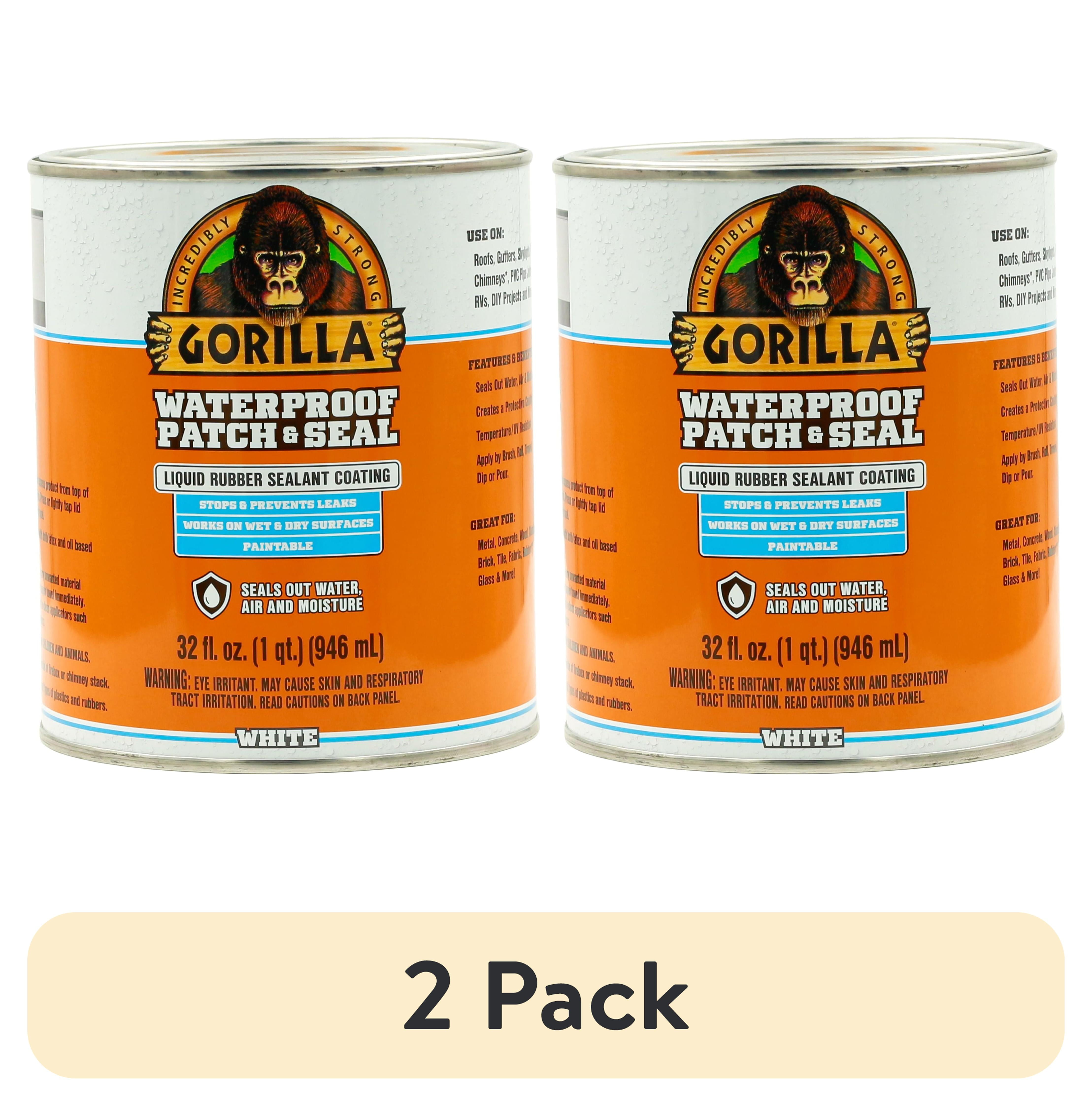(2 pack) Gorilla Patch & Seal Liquid Rubber Waterproof Sealant, White ...