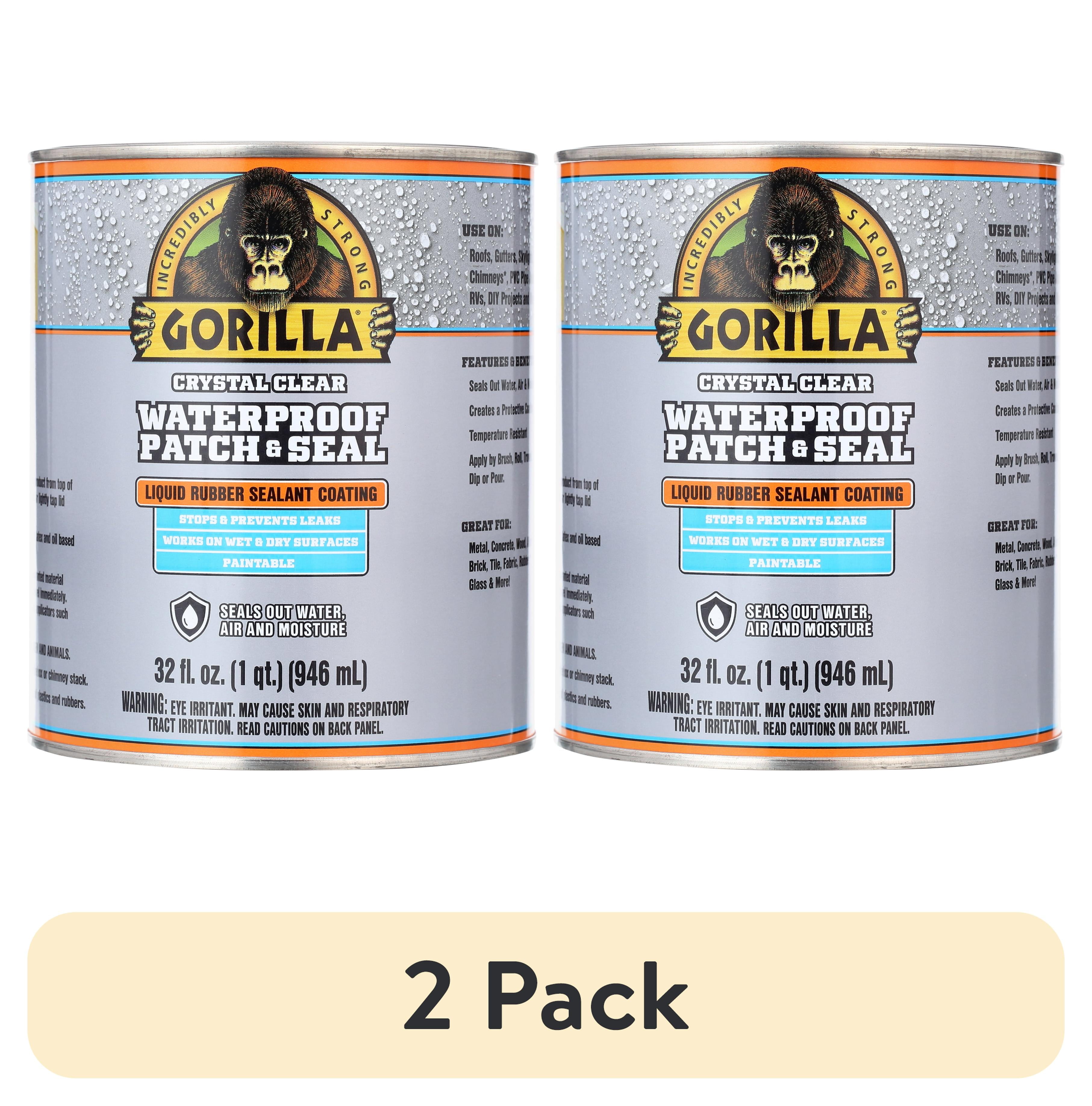 (2 pack) Gorilla Patch & Seal Liquid Rubber Waterproof Sealant, Crystal ...