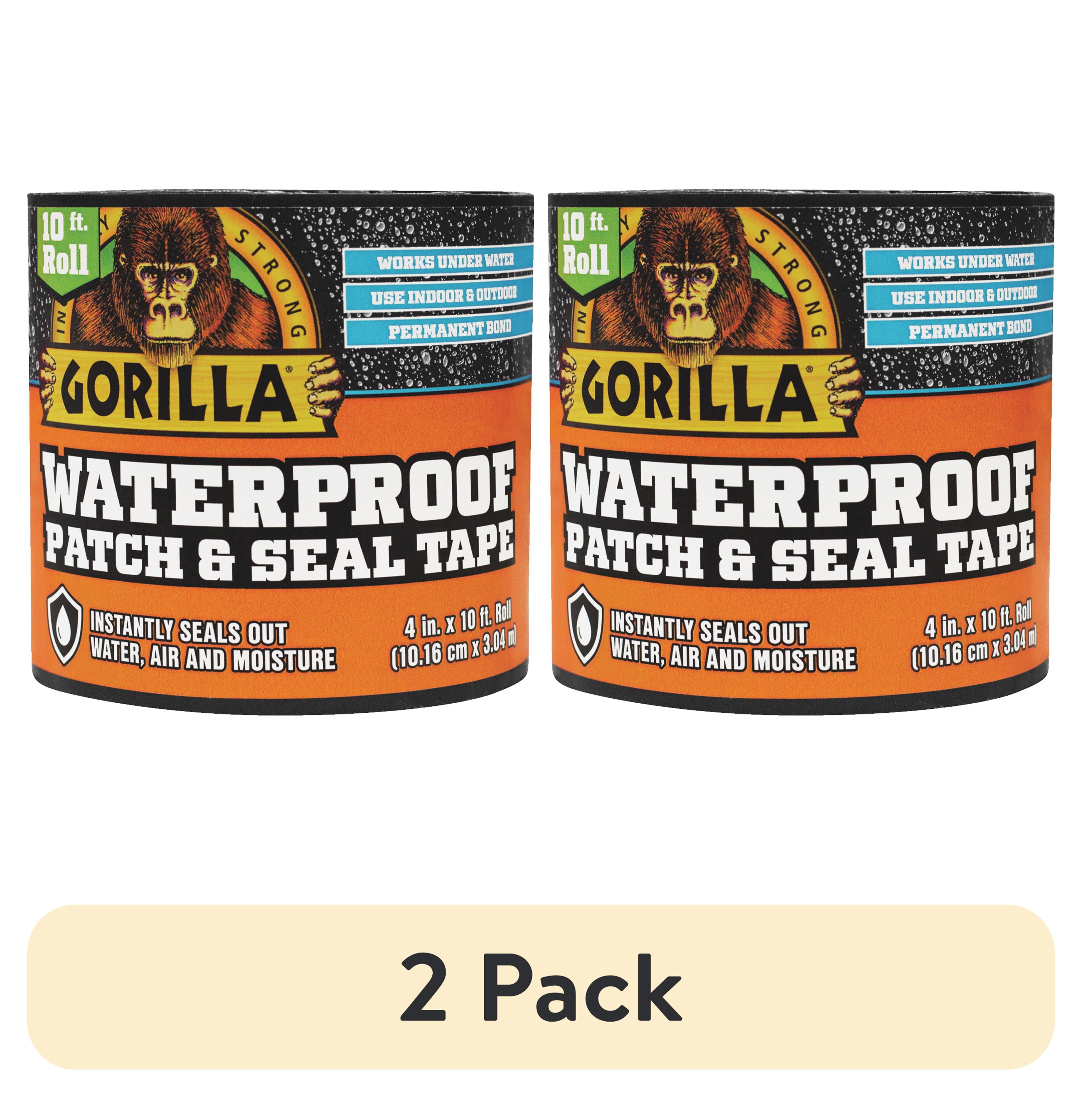 (2 pack) Gorilla Waterproof Patch & Seal Black Tape 4 inch x 10 Foot ...