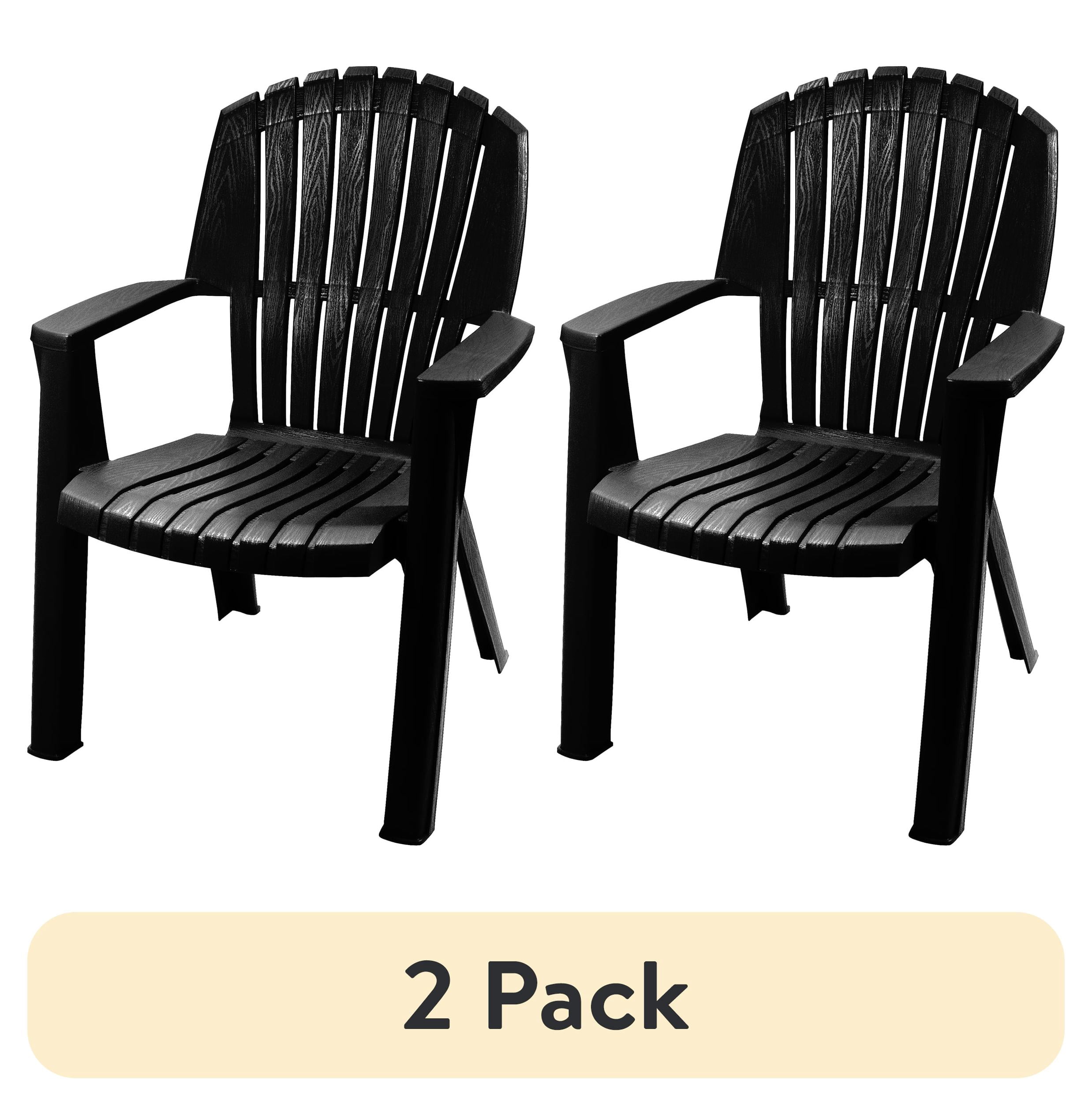 (2 pack) Gracious Living Outdoor Cape Cod Adirondack Chair Cool Black ...