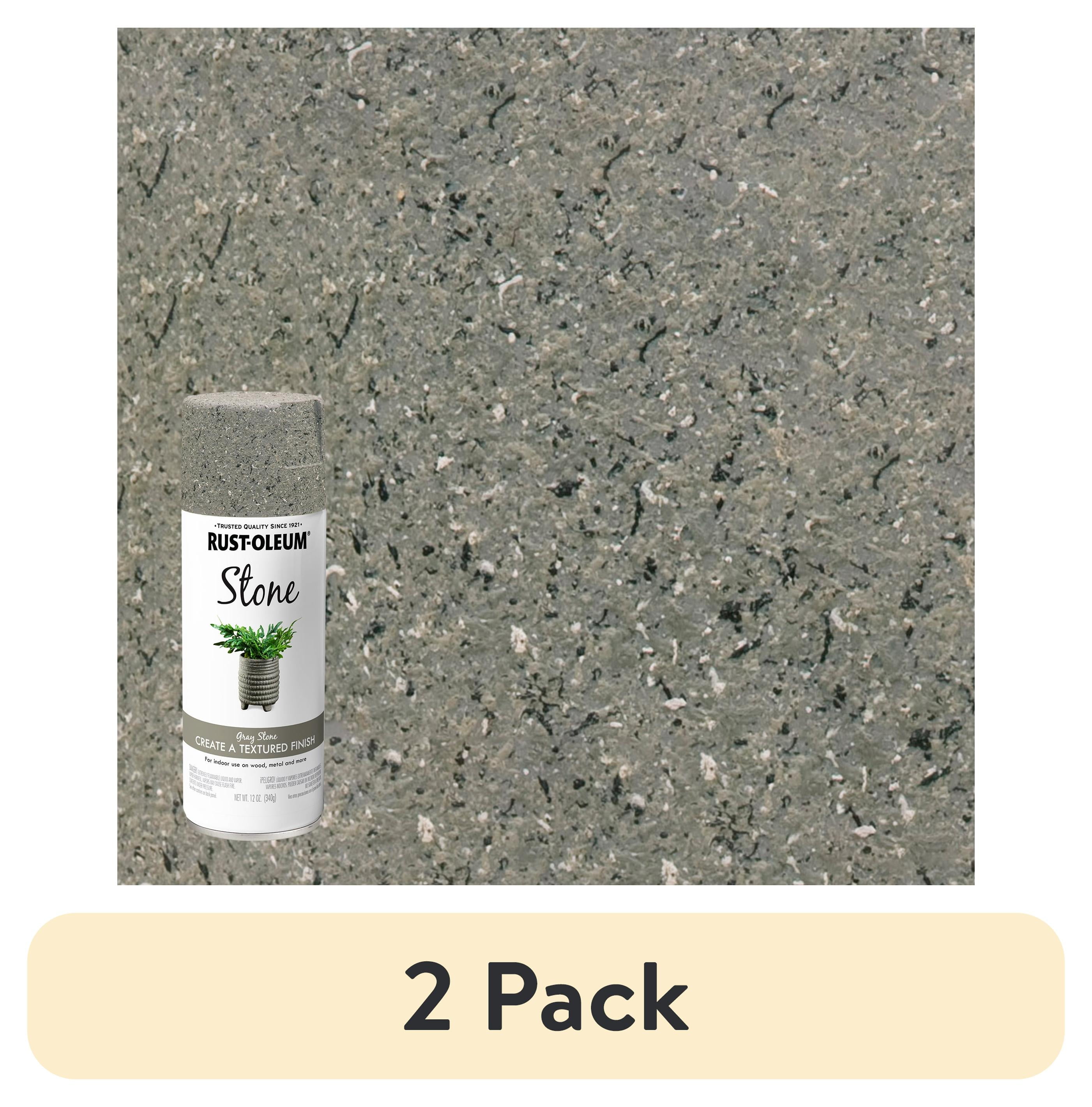 (2 pack) Gray, Rust-Oleum Stone Textured Spray Paint, 12 oz - Walmart.com