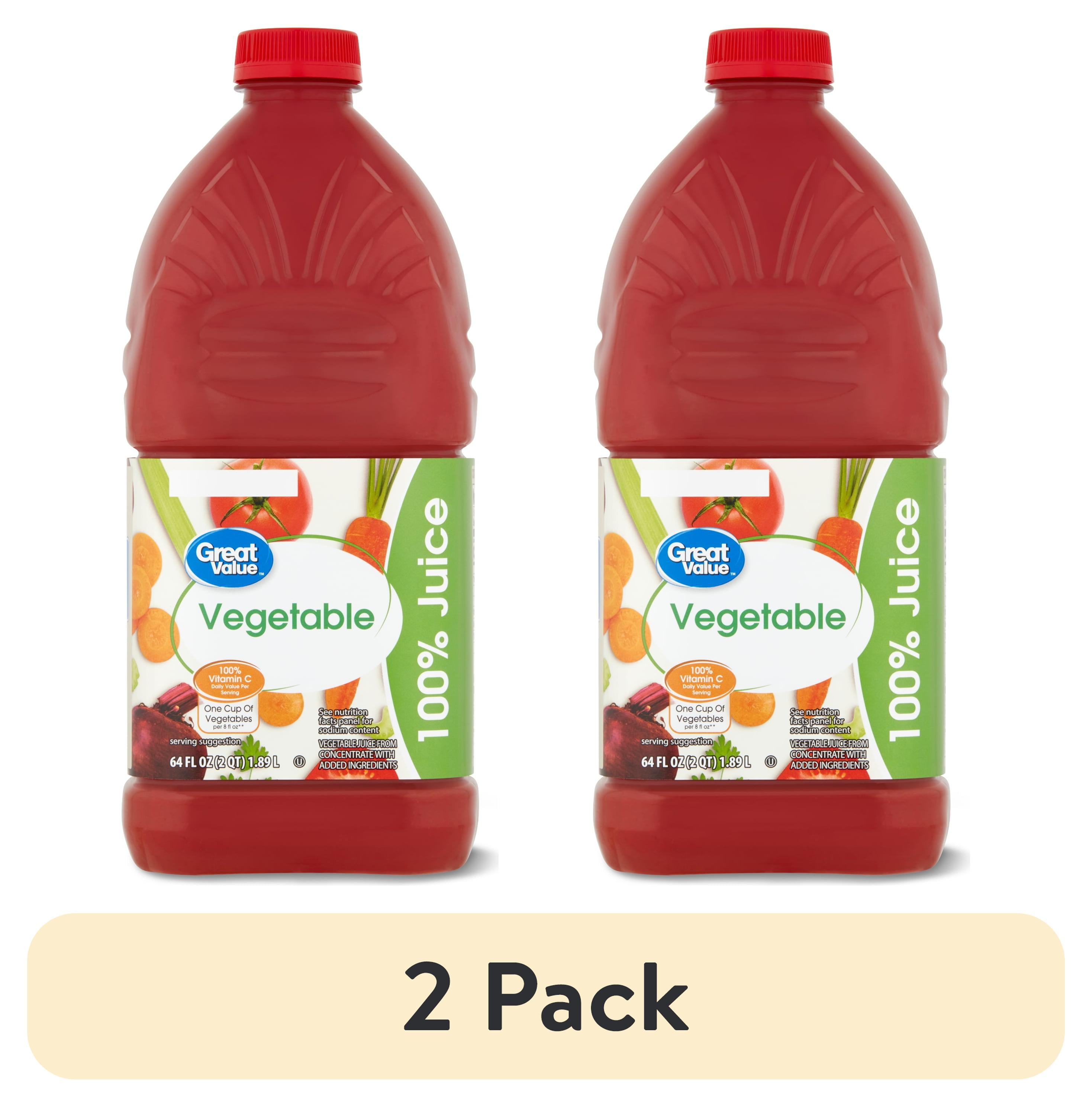 (2 pack) Great Value 100% Vegetable Juice, 64 fl oz - Walmart.com