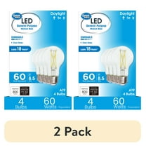 Great Value 18YR A19 LED Light Bulb 5W Dimmable Soft White E26 Medium Base 4 Pack - Walmart.com