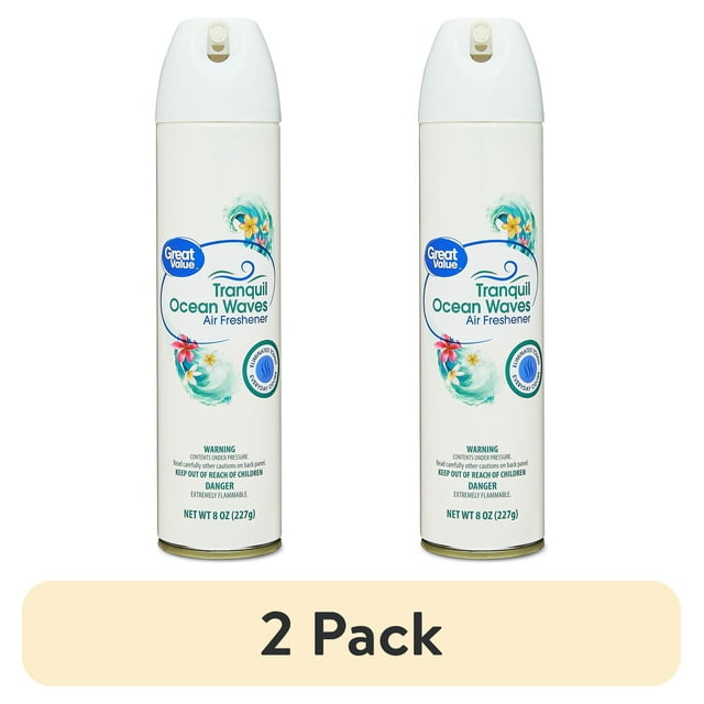 (2 pack) Great Value Aerosol Air Freshener, Tranquil Ocean Waves, 8 OZ ...