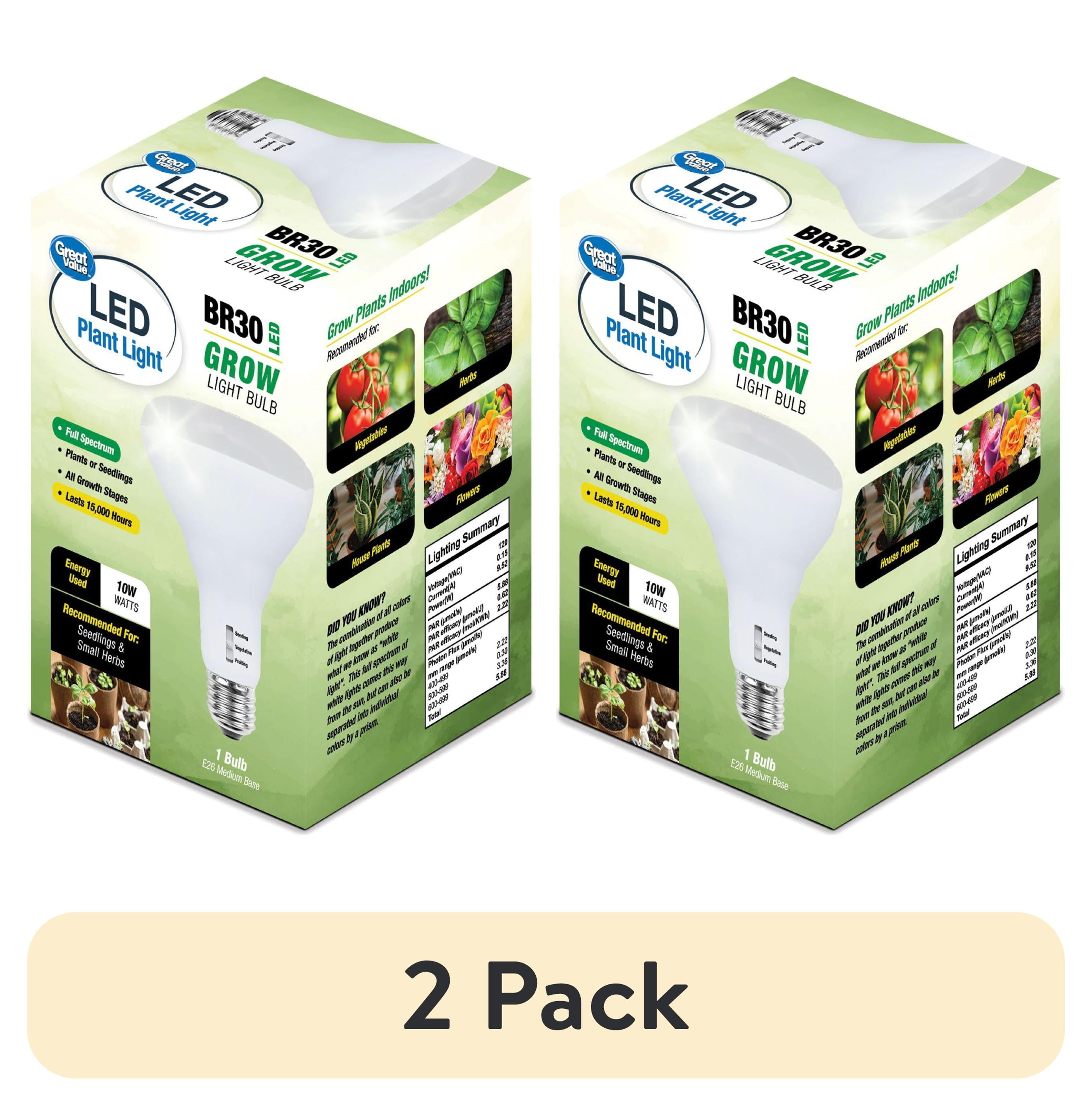 (2 pack) Great Value BR30 Color Selectable LED Grow Light Bulb ...