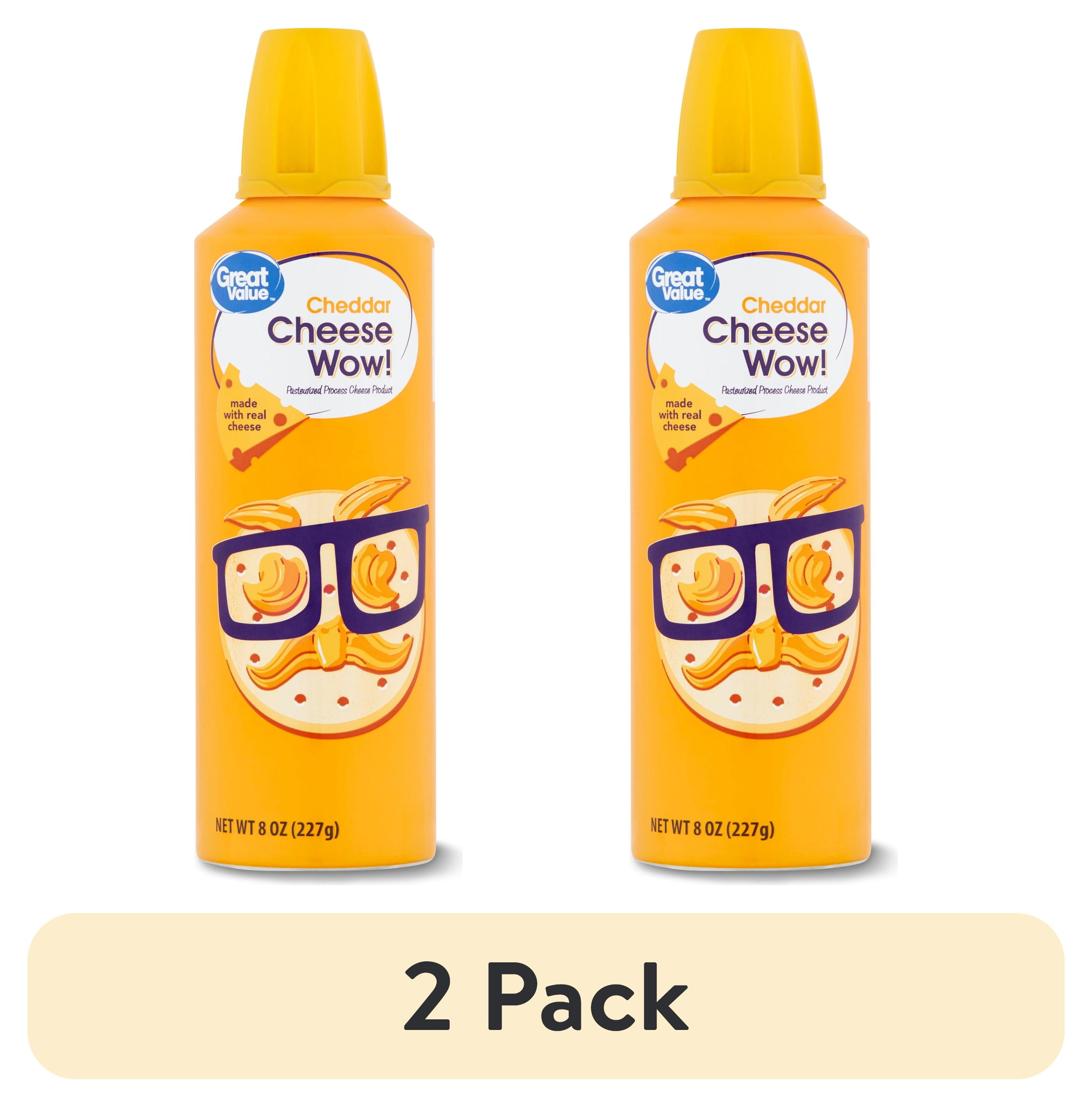 (2 pack) Great Value Cheese Wow! Spray Cheese, Cheddar, 8 oz - Walmart.com
