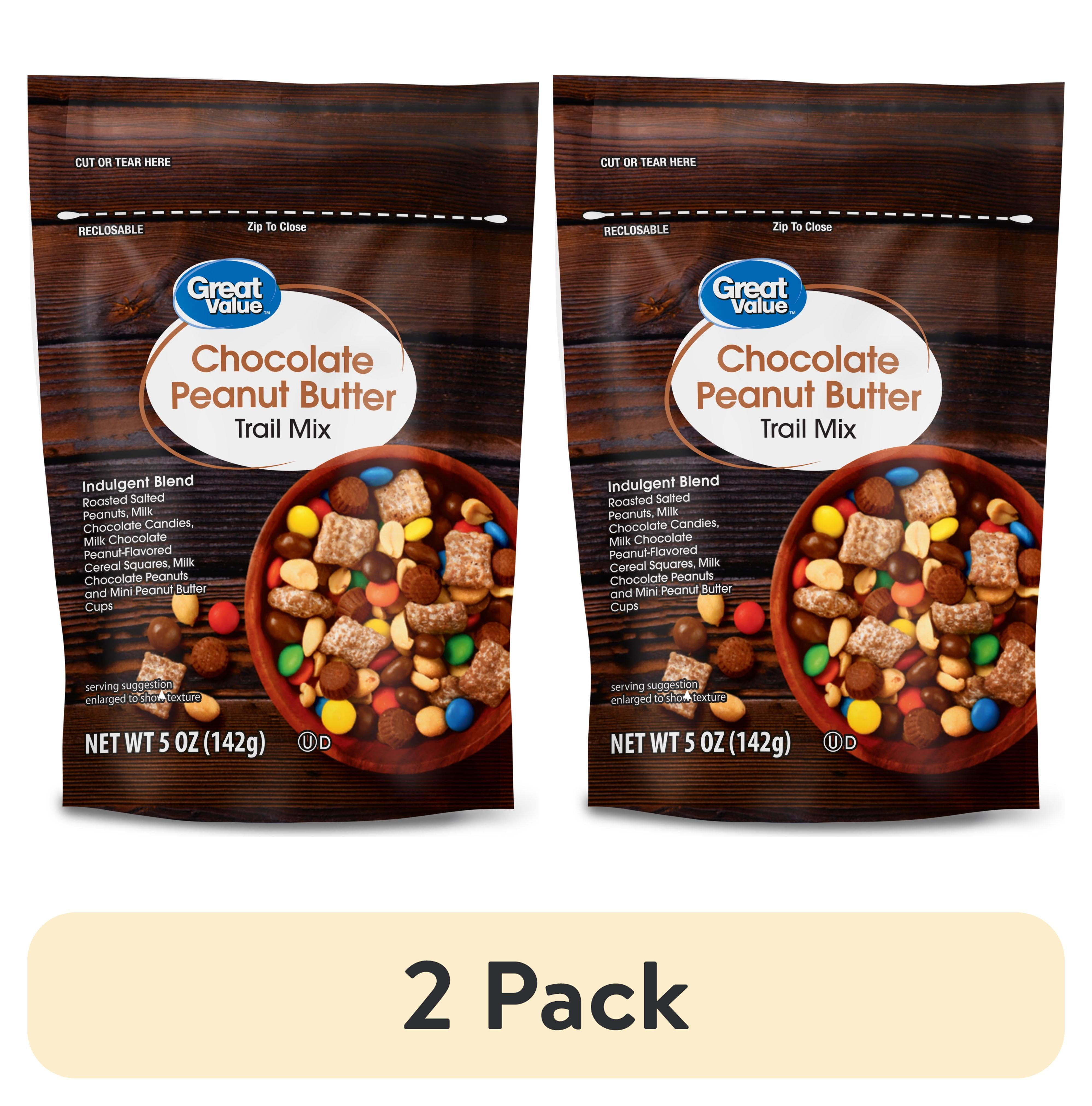 (2 pack) Great Value Chocolate Peanut Butter Trail Mix, Indulgent Blend ...