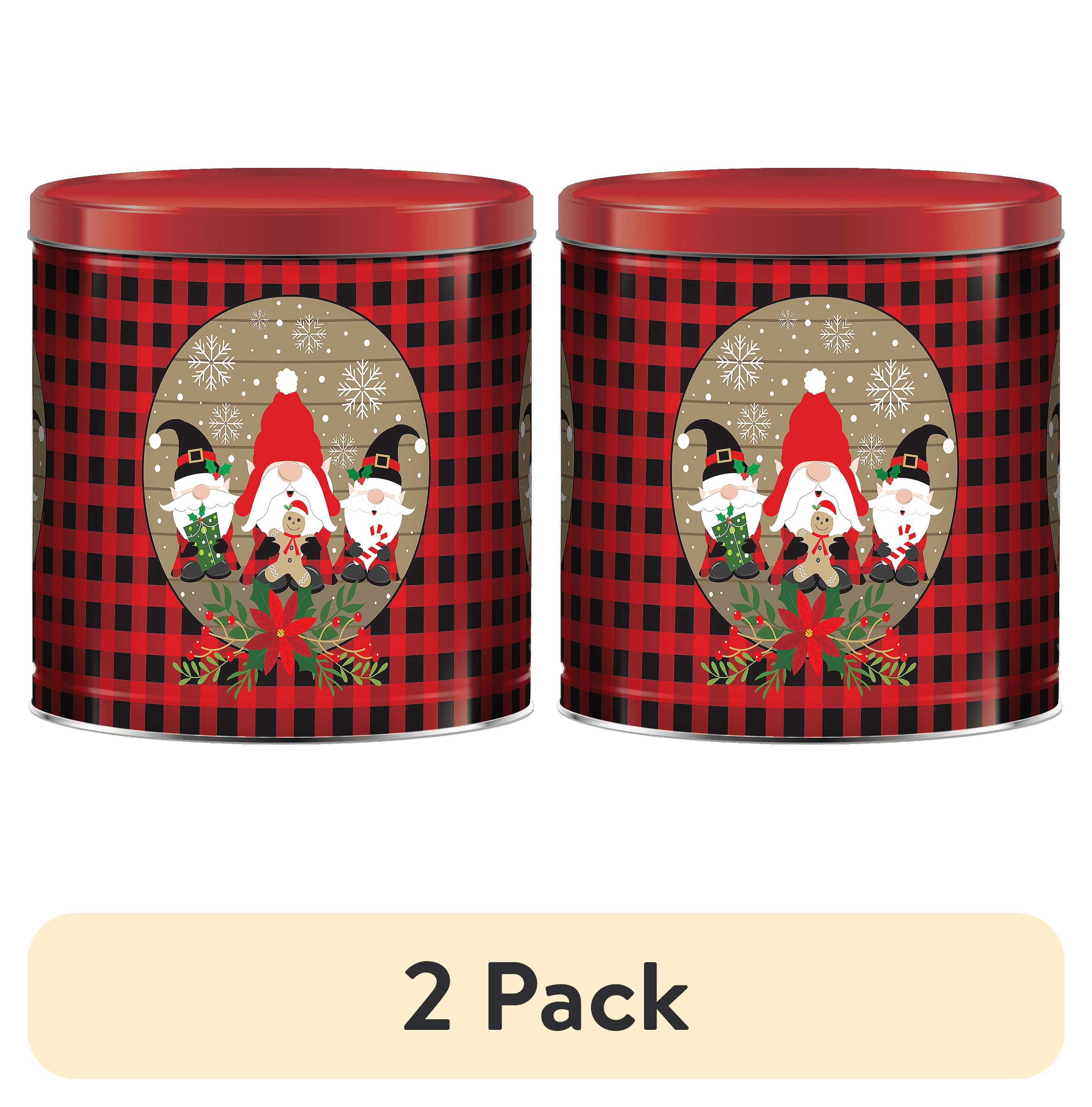 (2 pack) Great Value Christmas Popcorn Tin, Gnomes Treat, Assorted ...