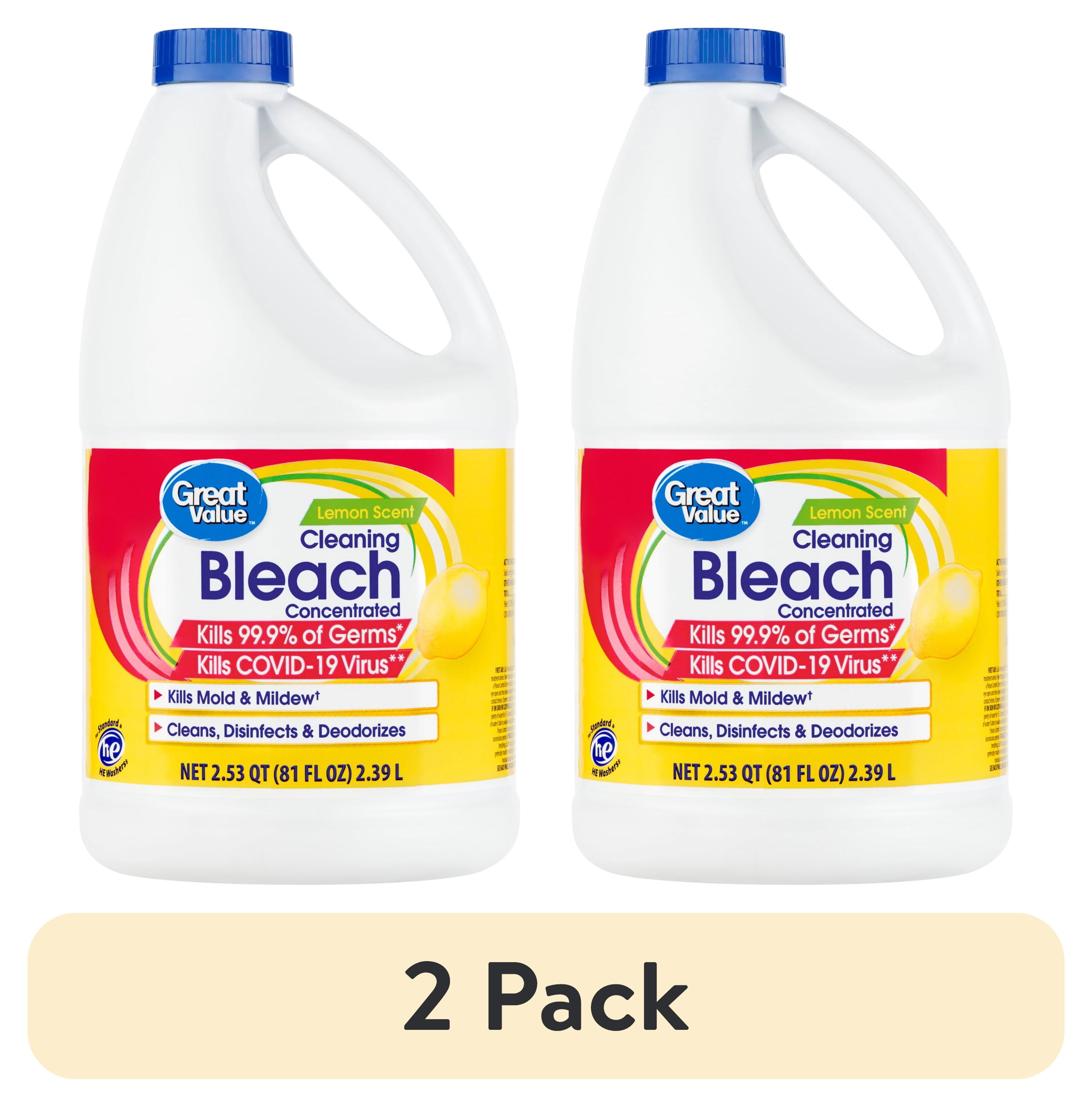 (2 pack) Great Value Cleaning Bleach, Lemon Scent, 81 fl oz - Walmart.com