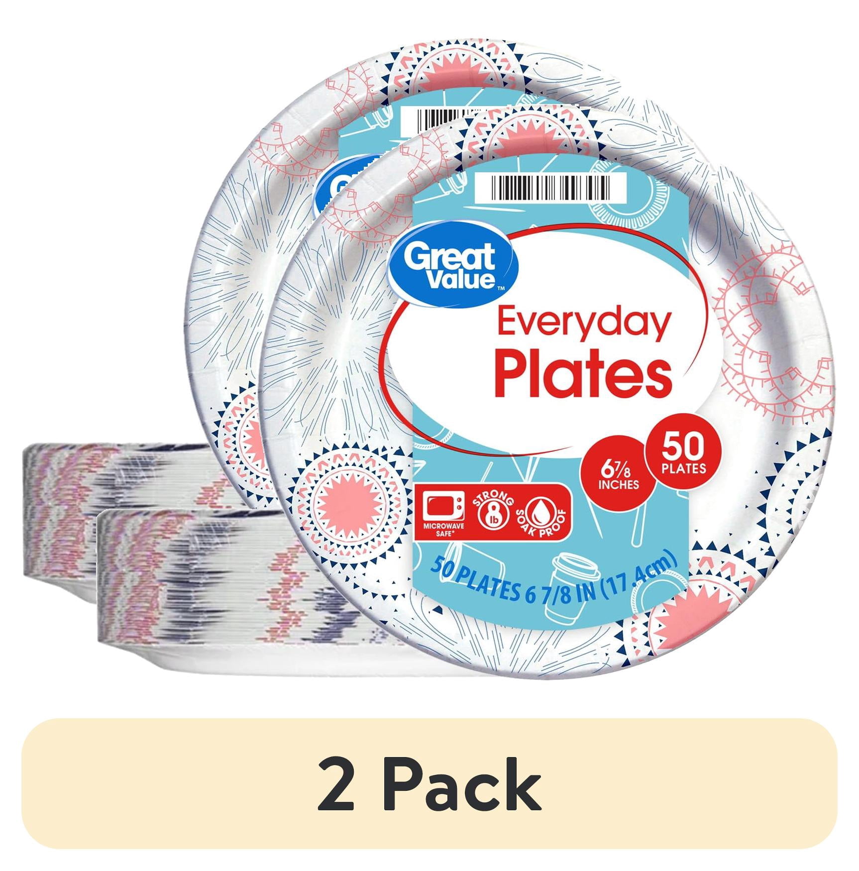 (2 pack) Great Value Everyday 7 Inch Disposable Strong and Soak Proof ...