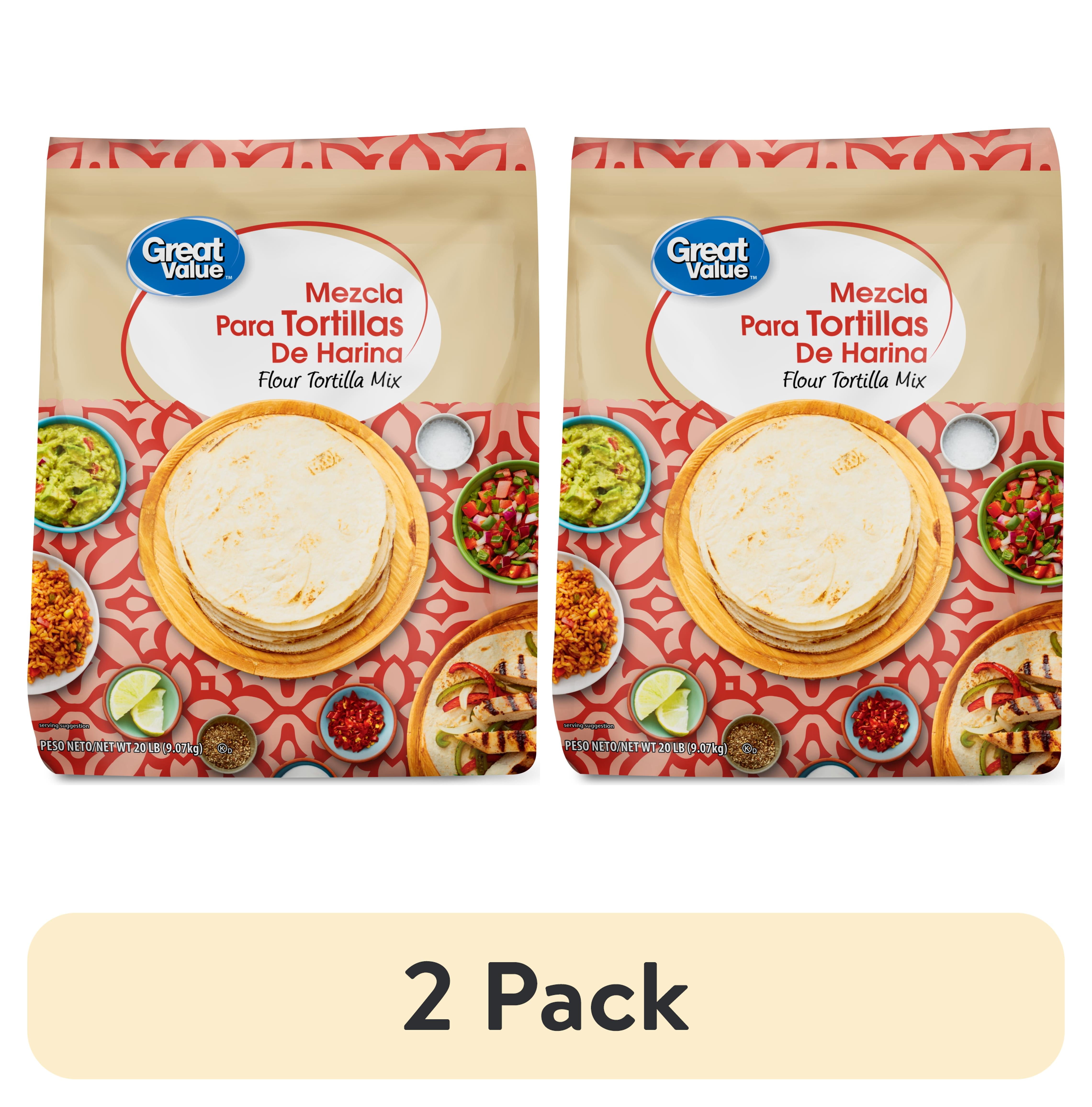 (2 pack) Great Value Flour Tortilla Mix, 20 lbs - Walmart.com