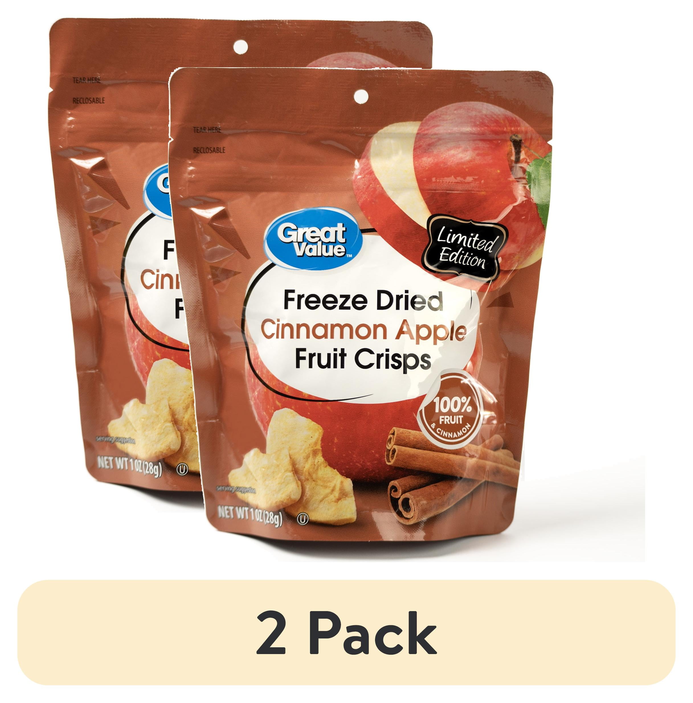 (2 pack) Great Value Freeze Dried Apple Cinnamon Fruit Crisps - Walmart.com