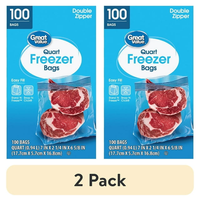Great Value Freezer Bags (2pk) | Sandwich bags for ecommerce - Walmart ...