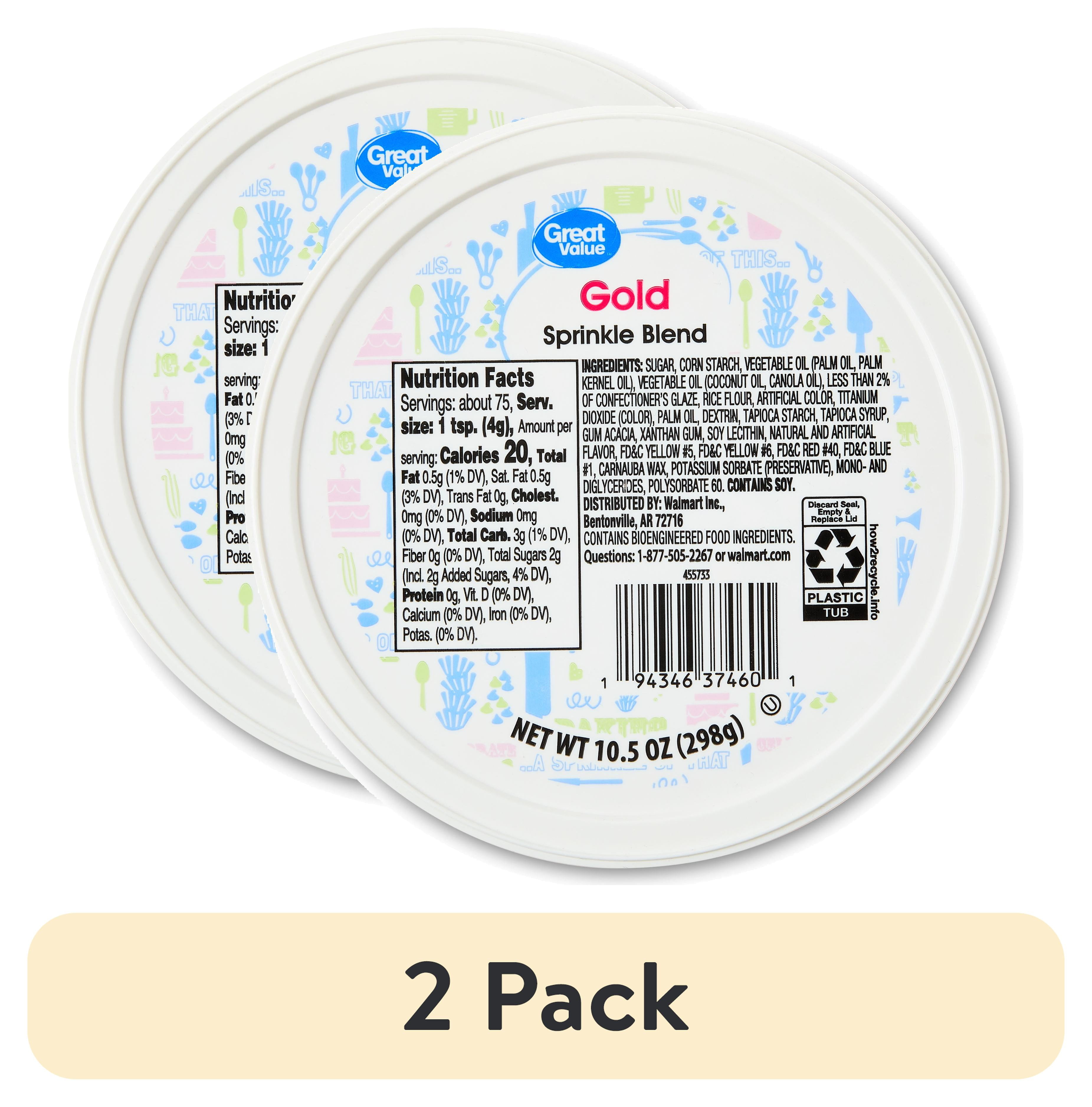 (2 pack) Great Value Gold Sprinkle Blend, 10.5 oz Tub - Walmart.com