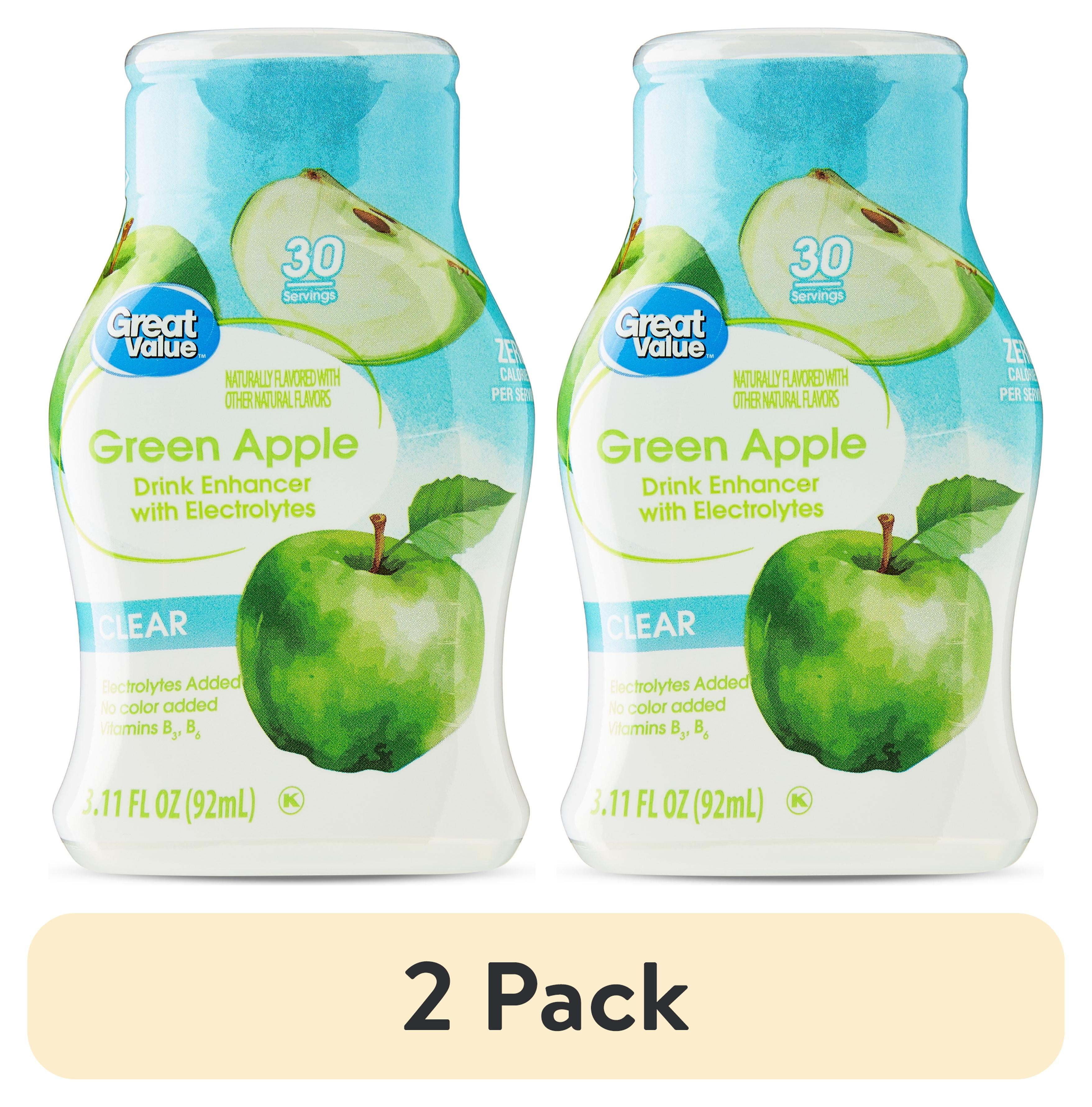 (2 pack) Great Value Green Apple Drink Enhancer with Electrolytes, 3.11 ...