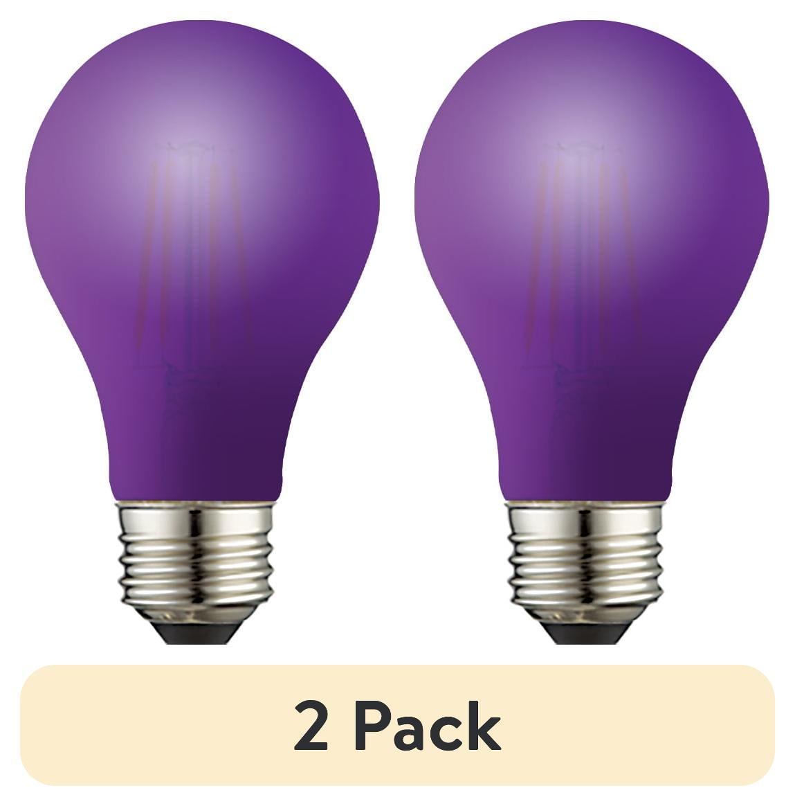 (2 pack) Great Value LED Light Bulb, 7.5 Watts (60W Equivalent) A19 ...