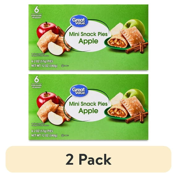 (2 pack) Great Value Mini Snack Apple Flavored Pies, 6 Count - Walmart.com