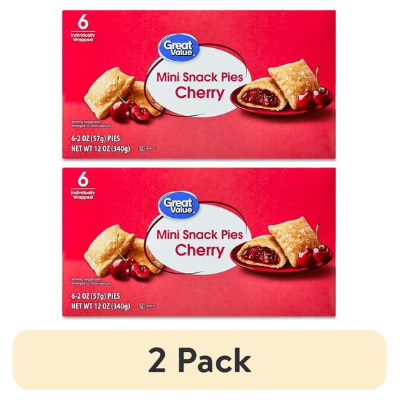 (2 pack) Great Value Mini Cherry Snack Pies, 12 oz, 6 Count - Walmart.com
