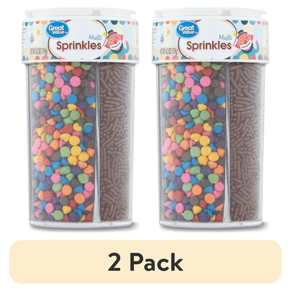 (2 pack) Great Value Multi Sprinkles, 4.2 oz - Walmart.com