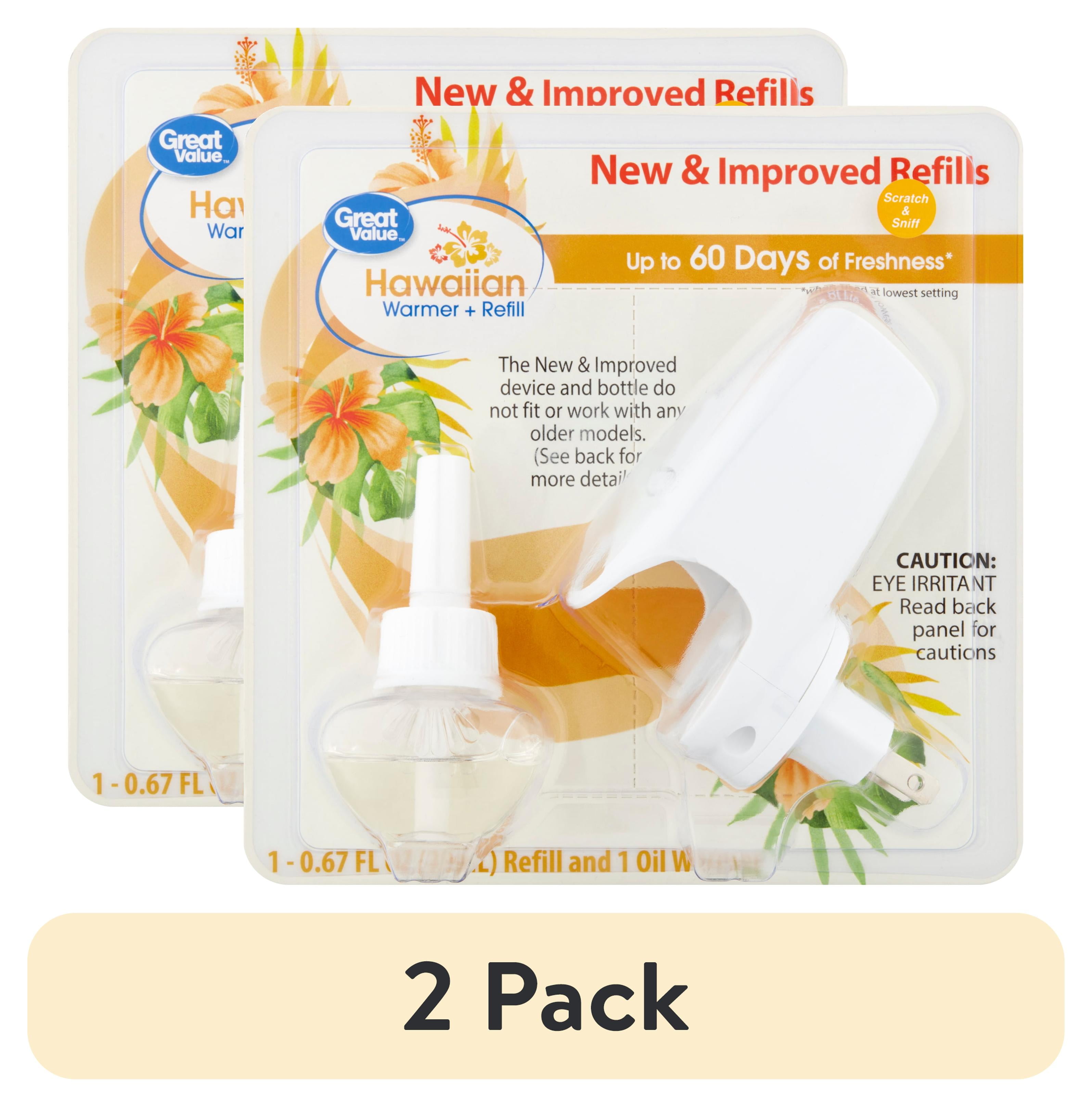 (2 pack) Great Value Scented Oil Warmer and Plug-in Refill Set ...