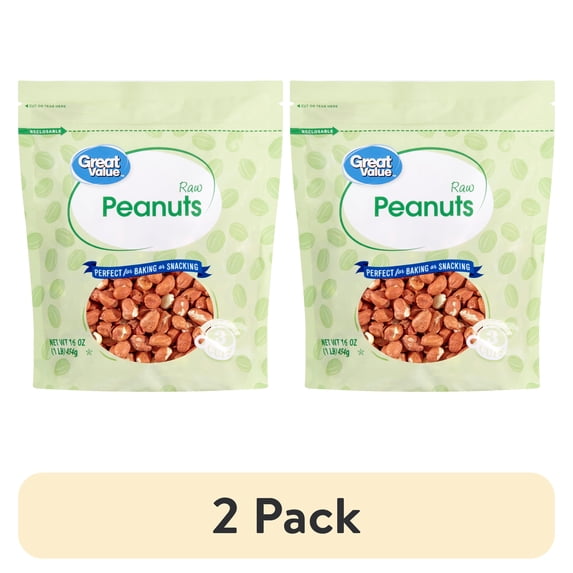 (2 pack) Great Value Raw Peanuts, 16 oz - Walmart.com
