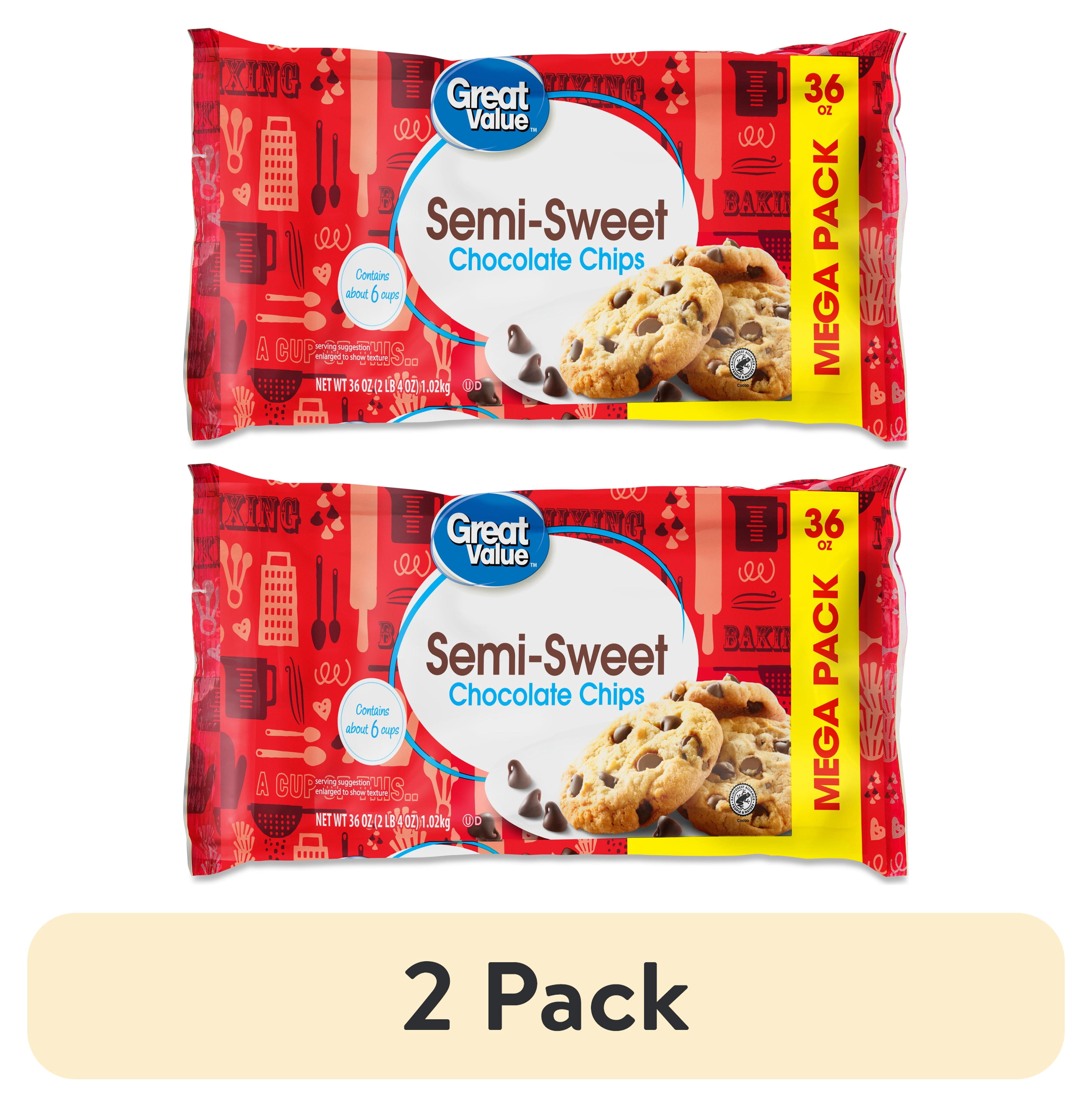 (2 pack) Great Value Semi Sweet Chocolate Chips, 36 oz Bag - Walmart.com