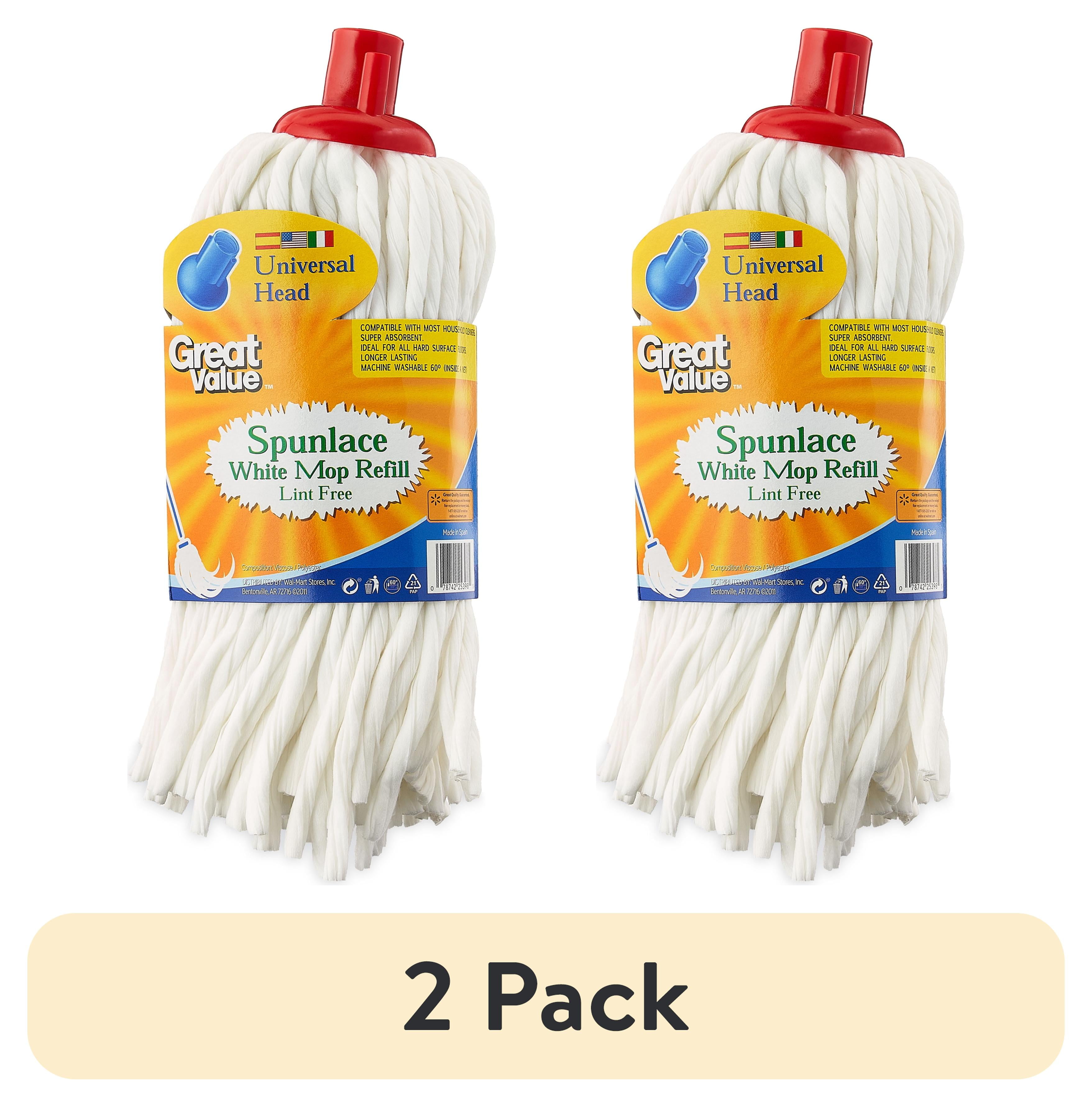 (2 pack) Great Value Spunlace Lint Free White Mop Refill Non Woven ...