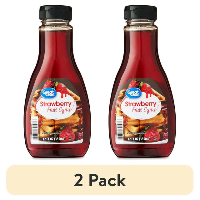 (2 pack) Great Value Strawberry Fruit Syrup, 12 fl oz - Walmart.com