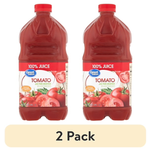 (2 pack) Great Value Tomato 100% Juice, 64 fl oz - Walmart Business ...