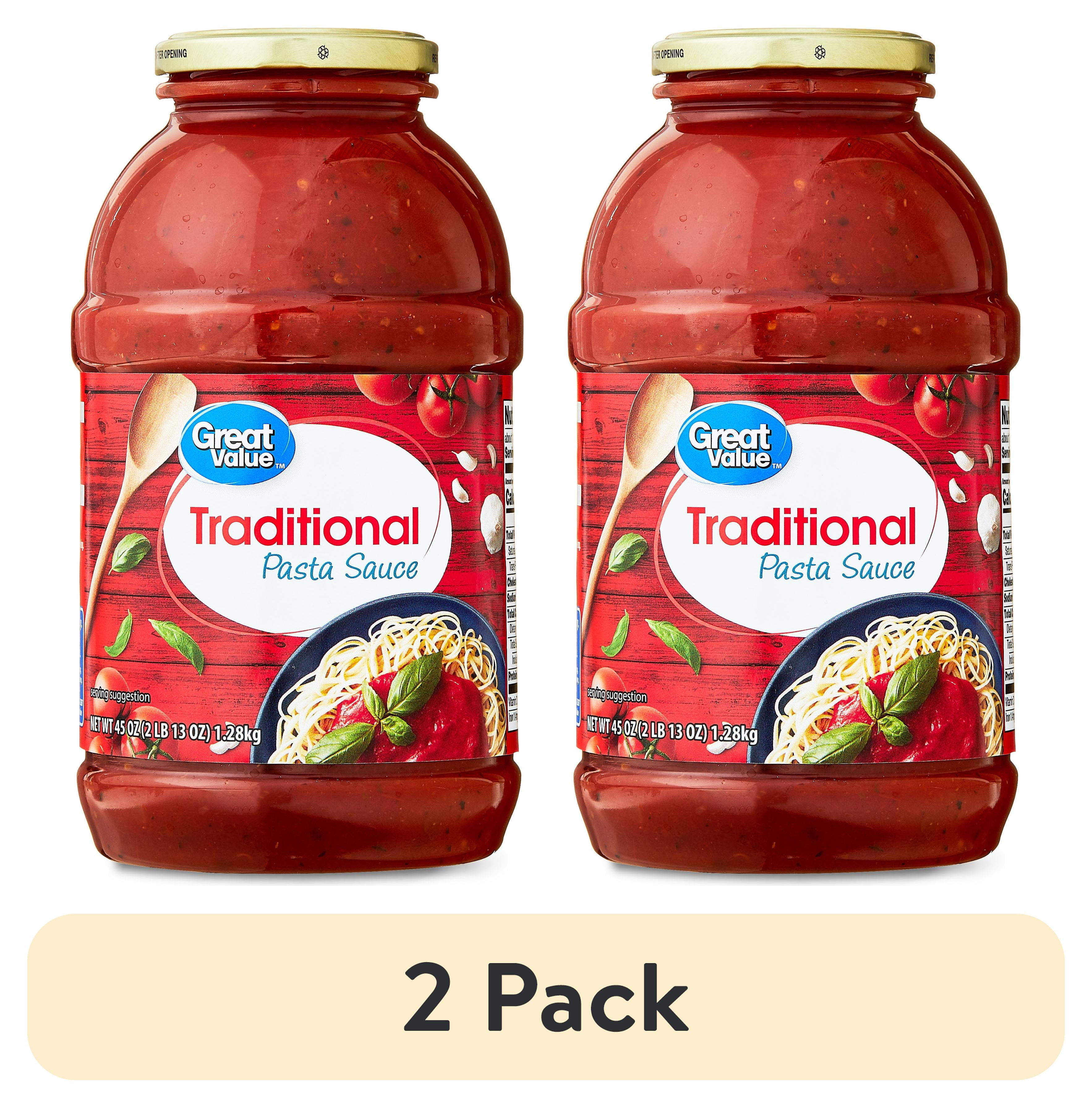 (2 pack) Great Value Traditional Pasta Sauce, 45 oz Jar - Walmart.com