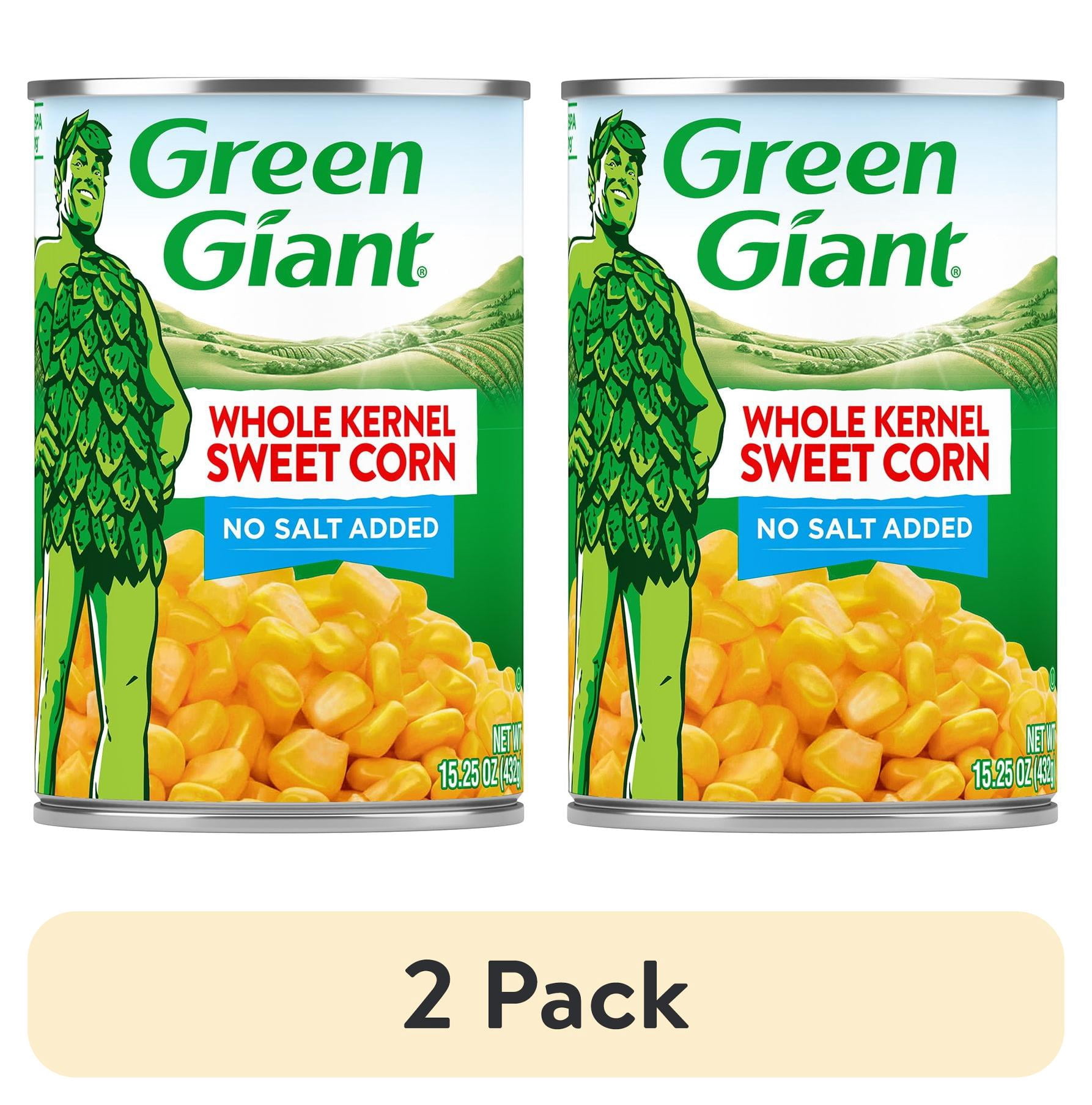 (2 pack) Green Giant Sweet Corn, No Salt Added, Whole Kernel, 15.25 oz ...