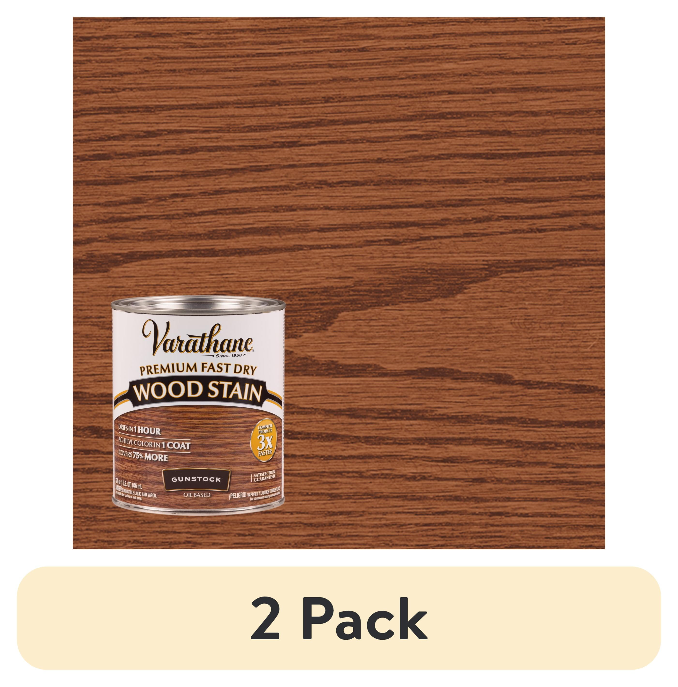 (2 pack) Gunstock, Varathane Premium Fast Dry Wood Stain-262007, Quart - Walmart.com