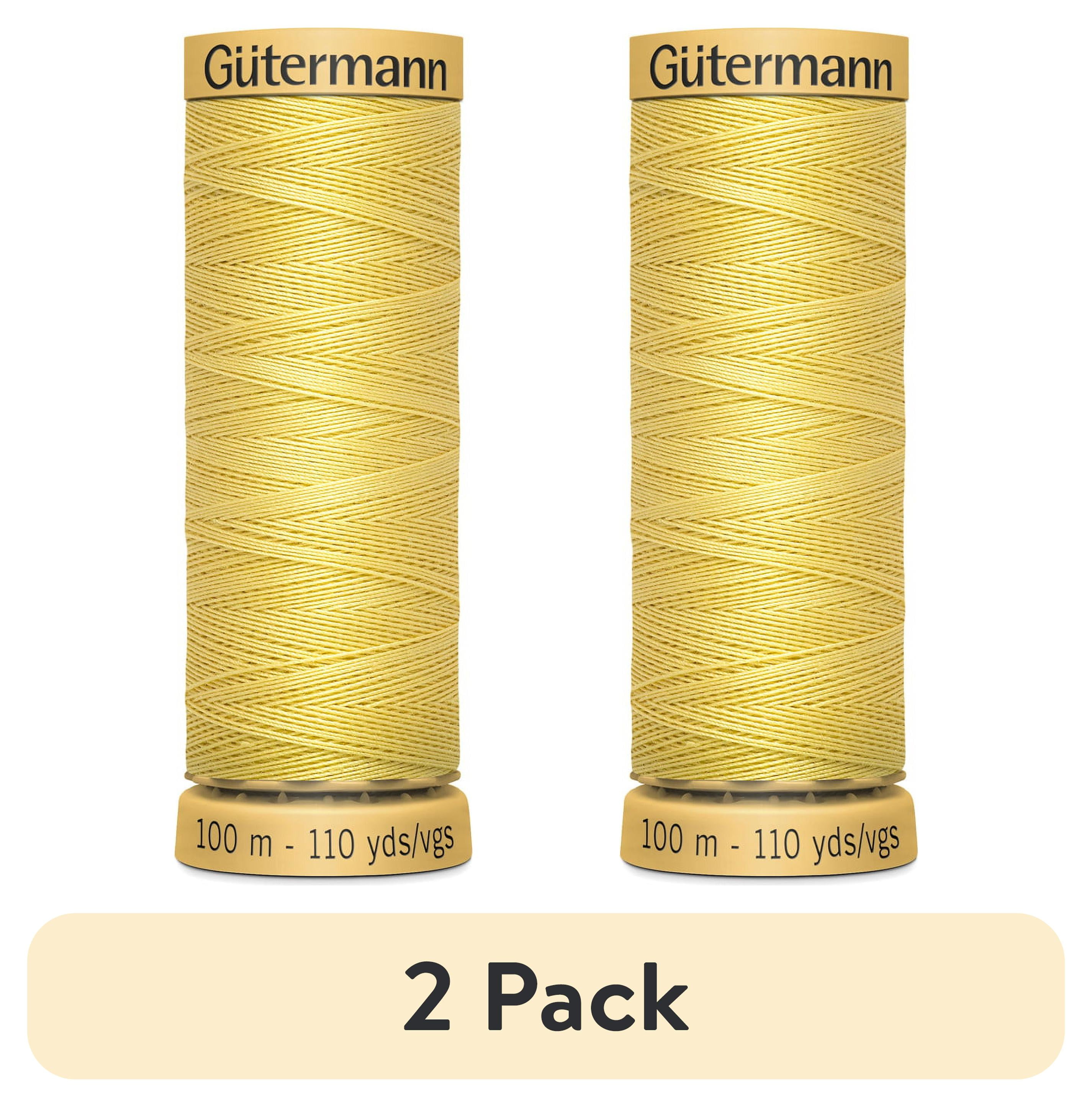 (2 pack) Gutermann 110 Yd Natural Cotton Thread-Yellow - Walmart.com