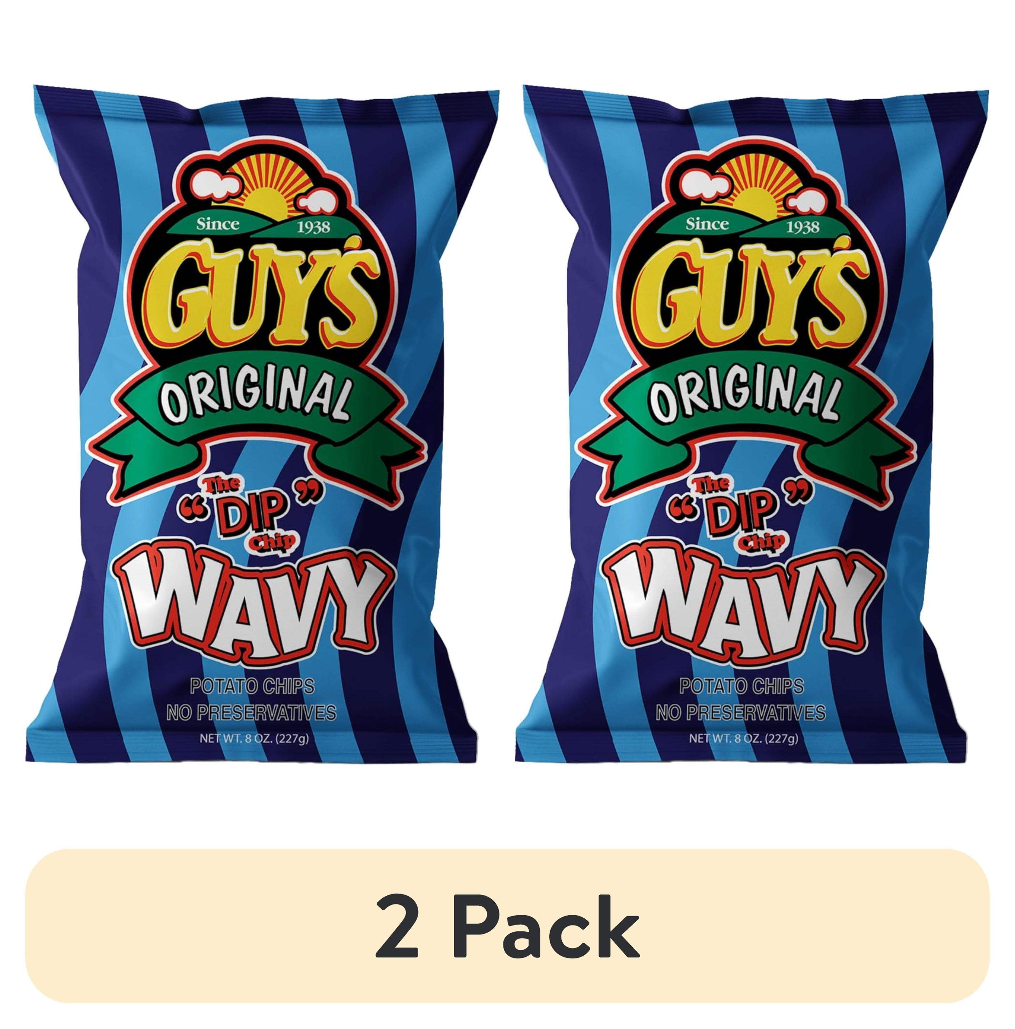 (2 pack) Guy's Snacks The Dip Chip, Wavy Potato Chips, 8 oz - Walmart.com