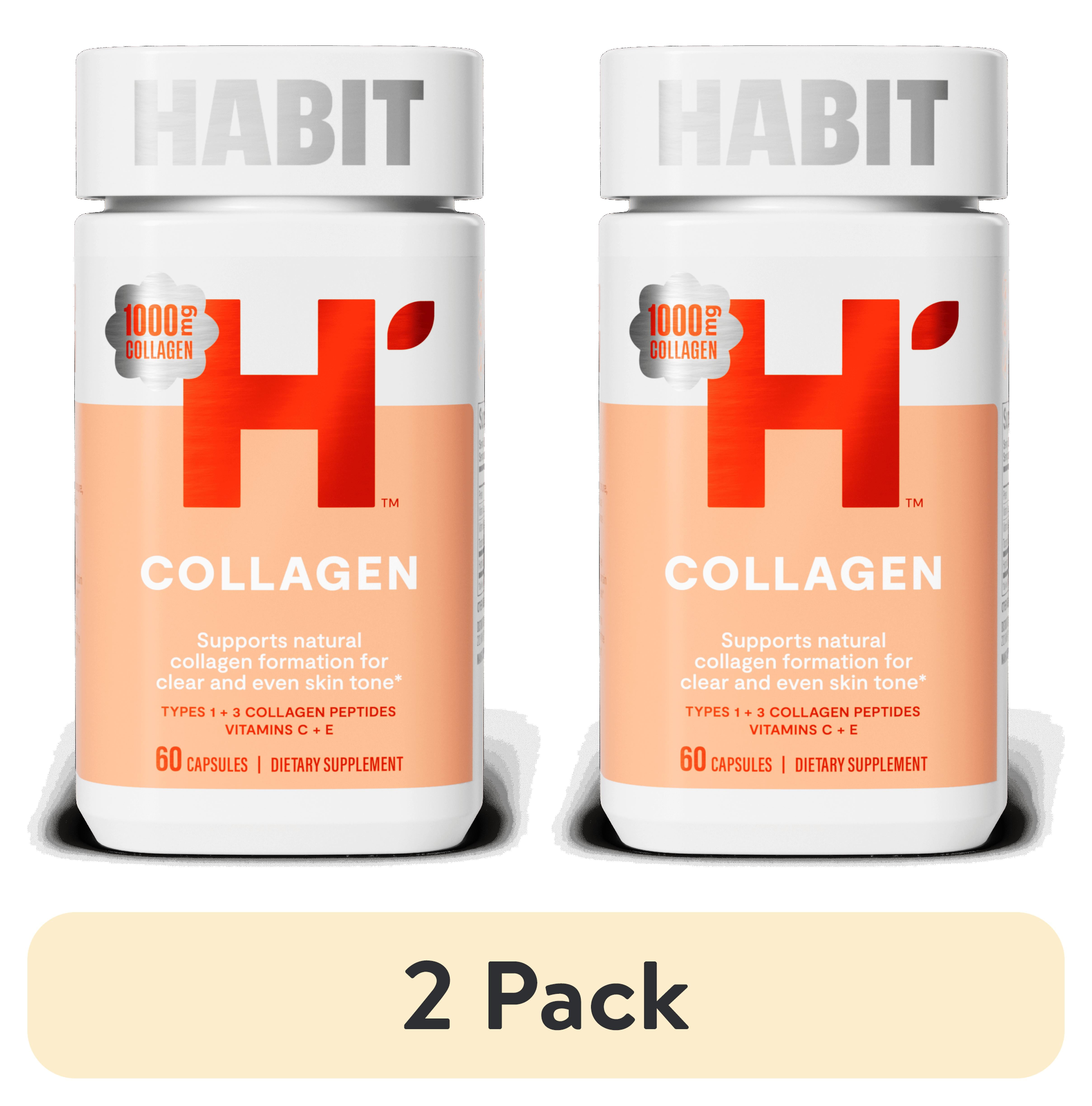 (2 pack) HABIT Collagen Supplement, Types 1 & 3 Collagen Peptides ...