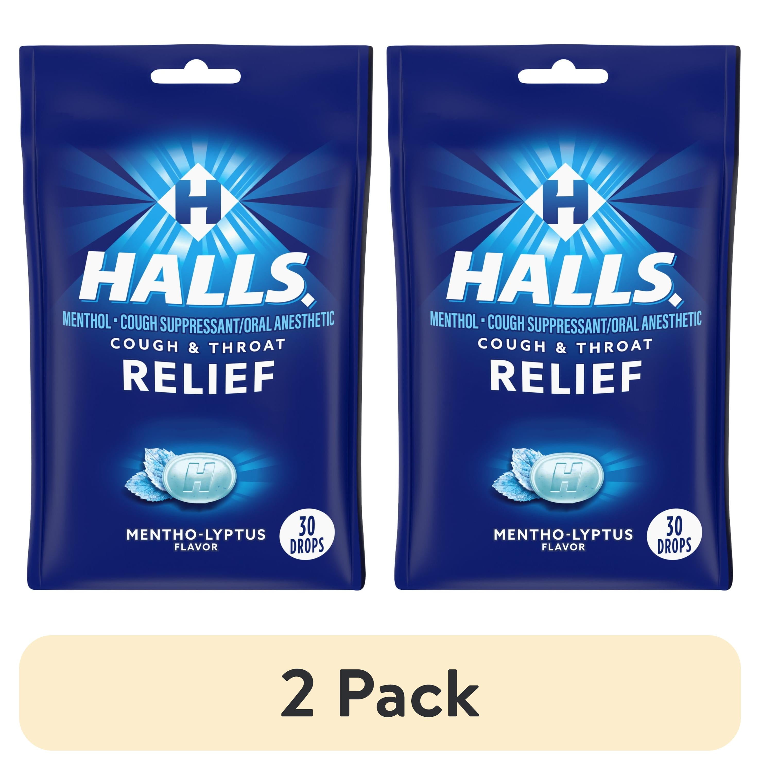 (2 pack) HALLS Relief Mentho-Lyptus Cough Drops, 30 Drops - Walmart.com
