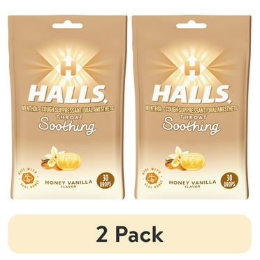 HALLS Relief Strawberry Menthol Flavor, Travel Size Cough Drops, 20 ...